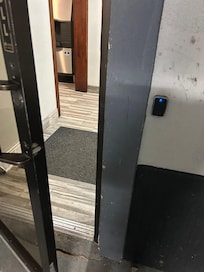 Side door has a broken lock. Anyone can access without a key card.