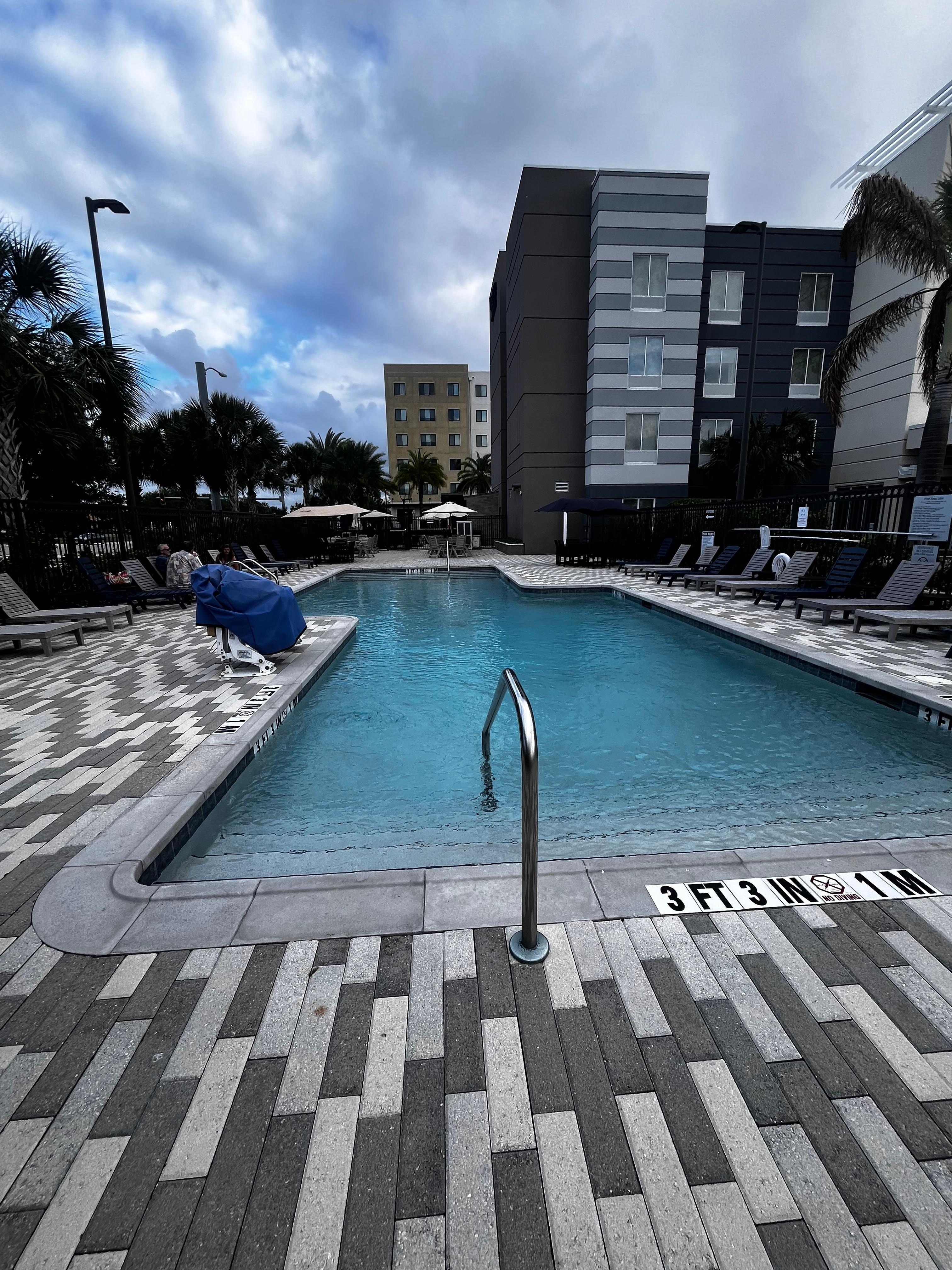 The pool area