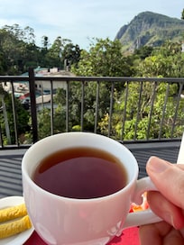 Enjoying a cuppa and the view