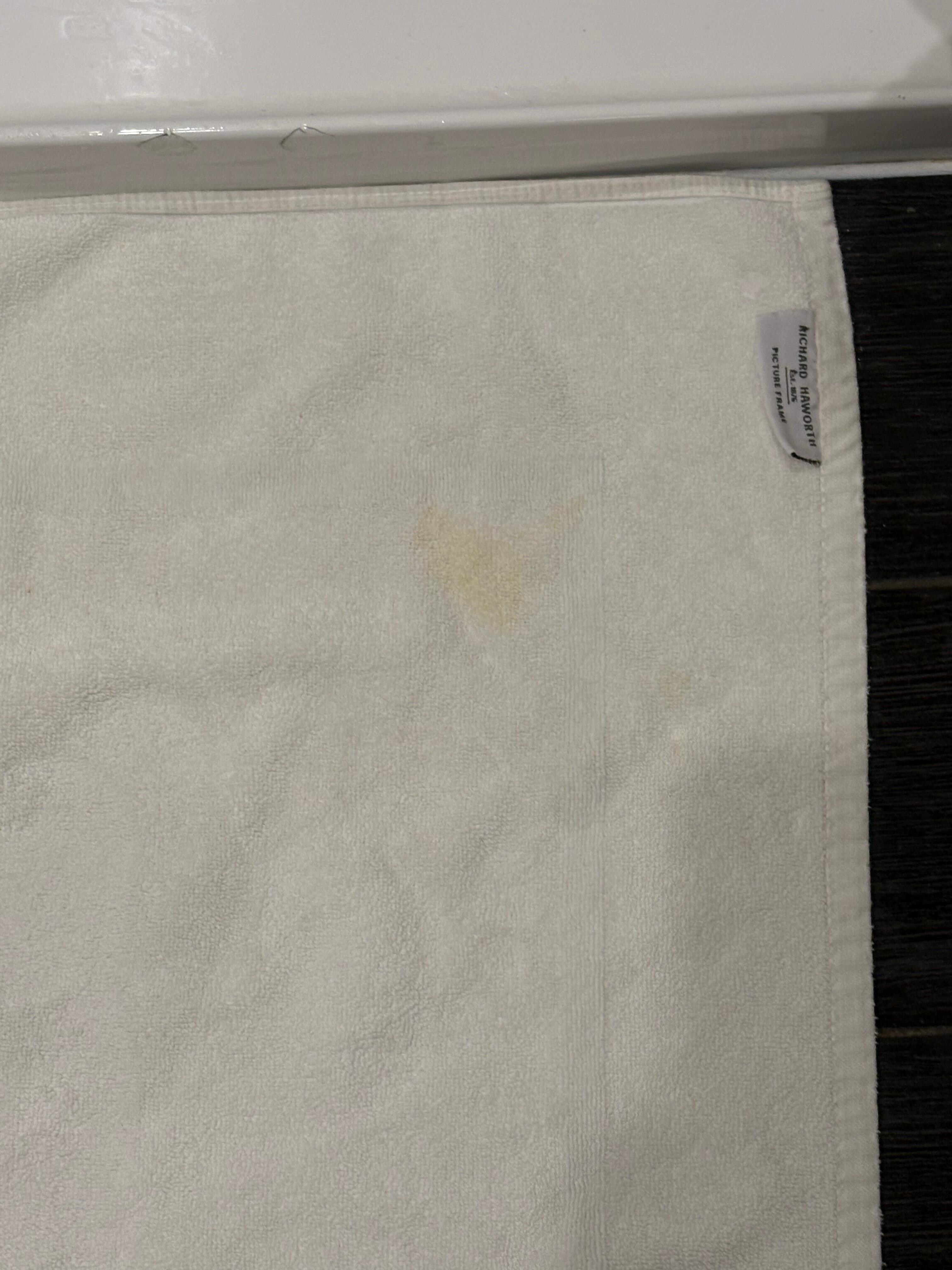 Stained towels