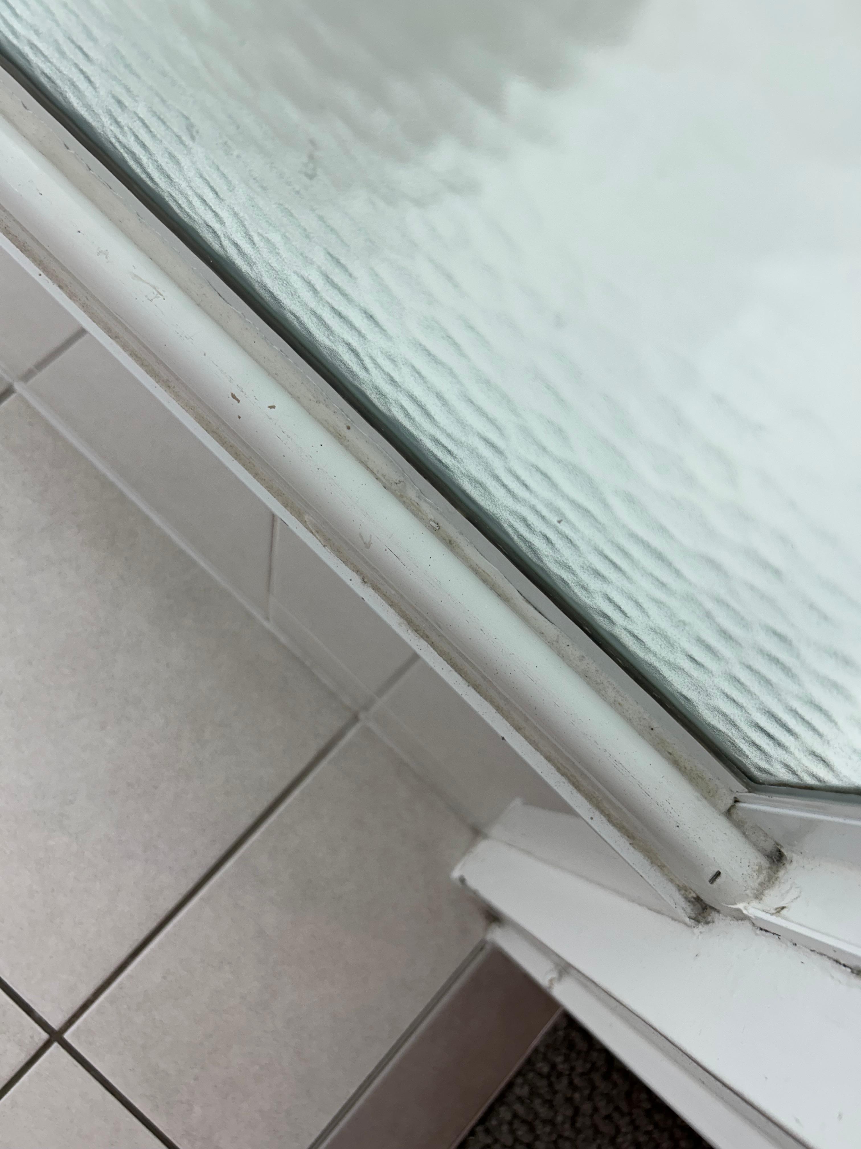 Dirty layer around edge of shower 