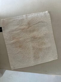 Stained face cloth