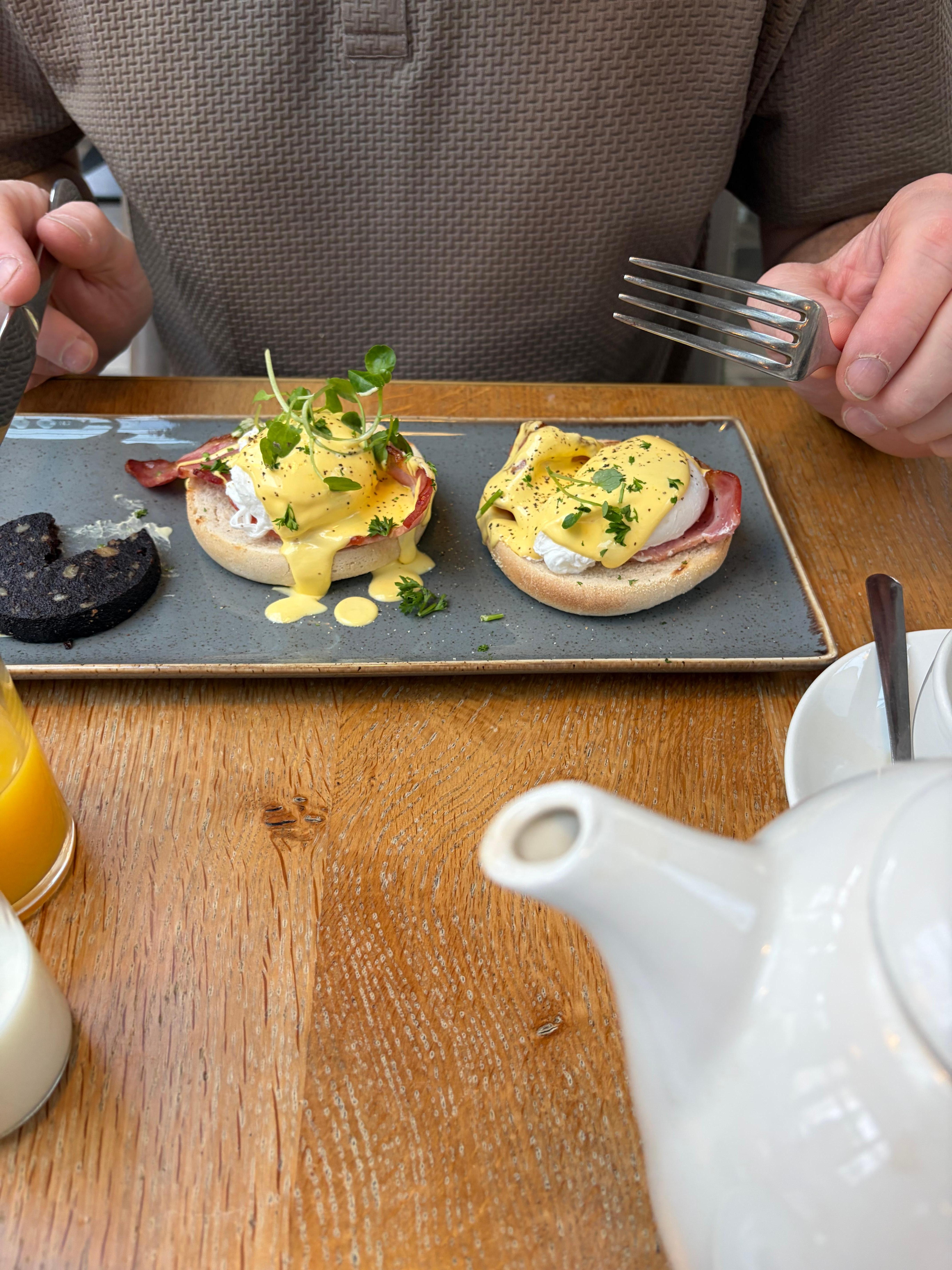 Eggs Benedict for breakfast