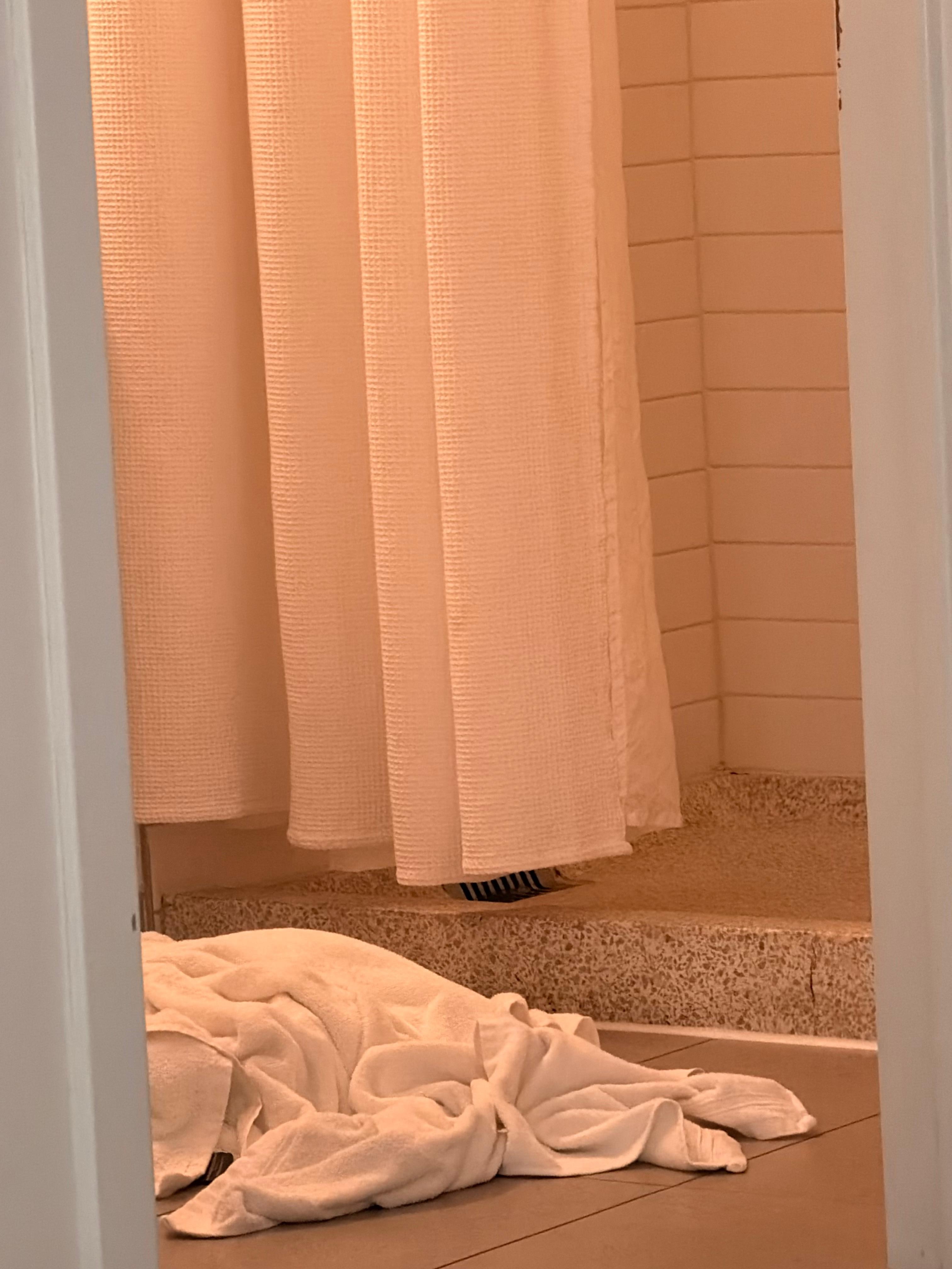 Towels in bathroom at check in