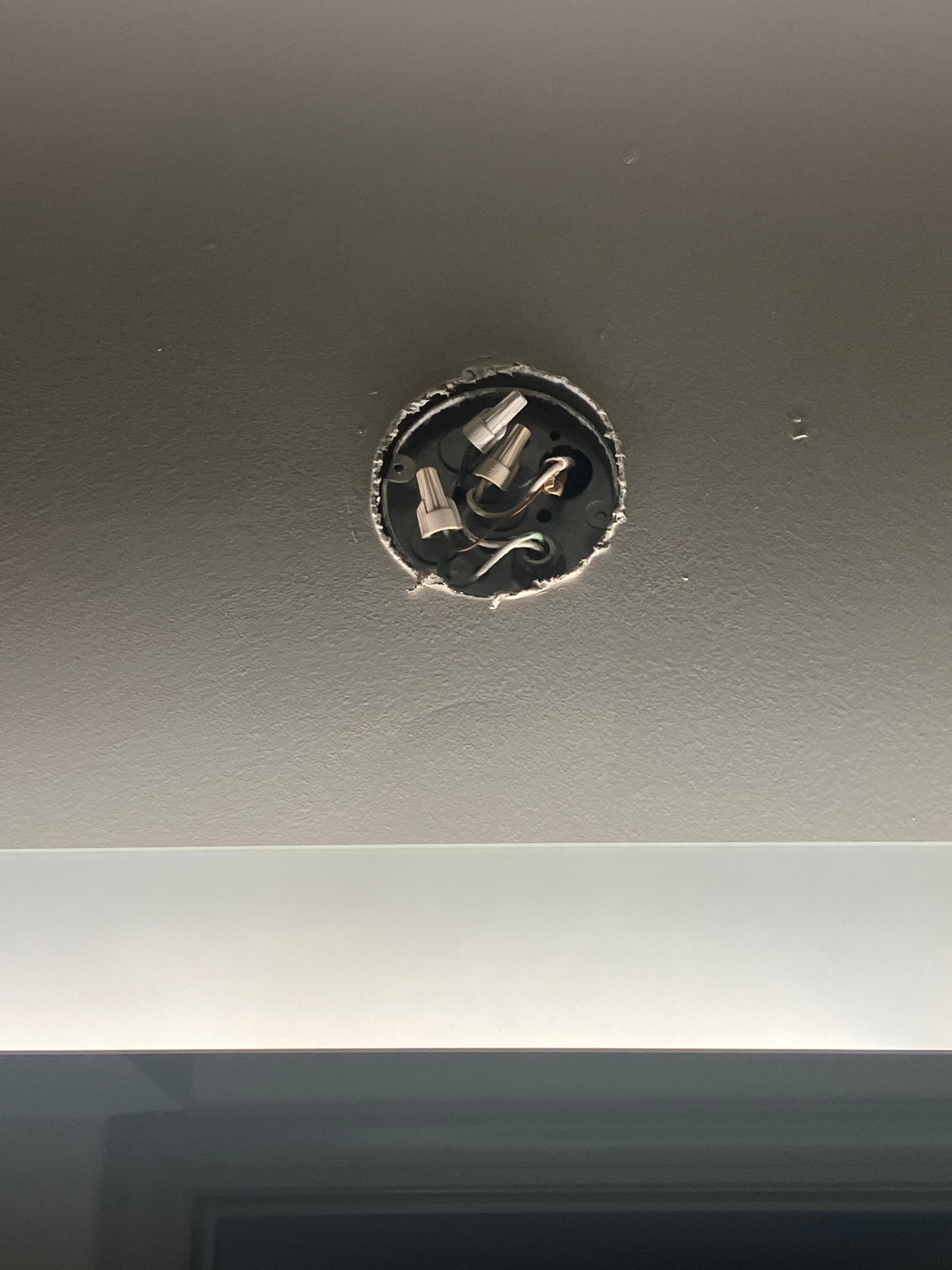 Exposed wiring in bathroom 