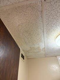 Ceiling about to cave in from water leak abive