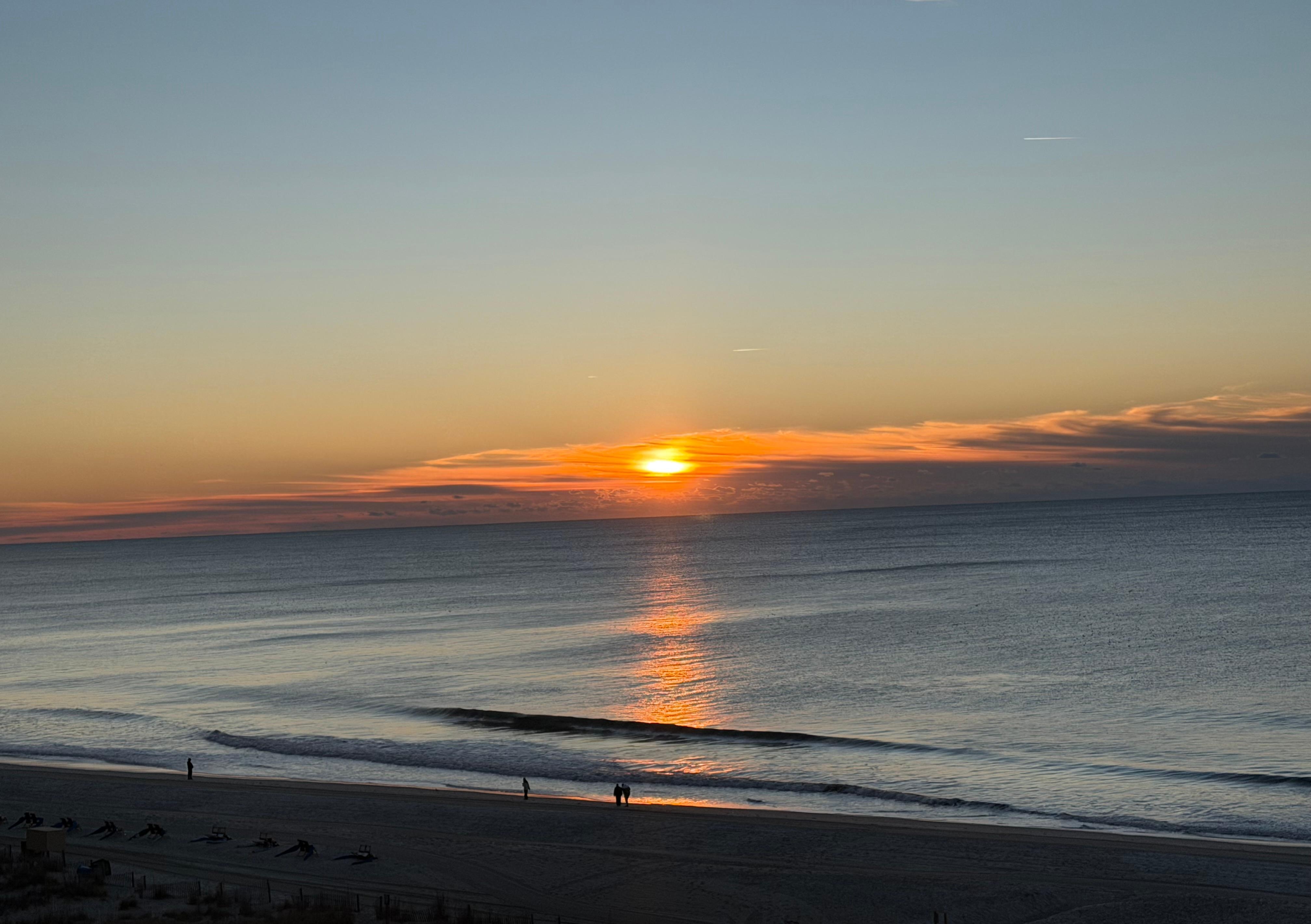 Sunrise from the balcony in the Ocean front room.