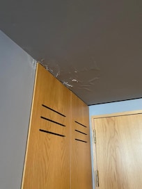 Mofo no teto do quarto
Mold on the bedroom ceiling.