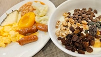 Breakfast: good selection of fruits and cereals