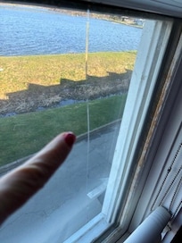 Broken glass in bedroom window