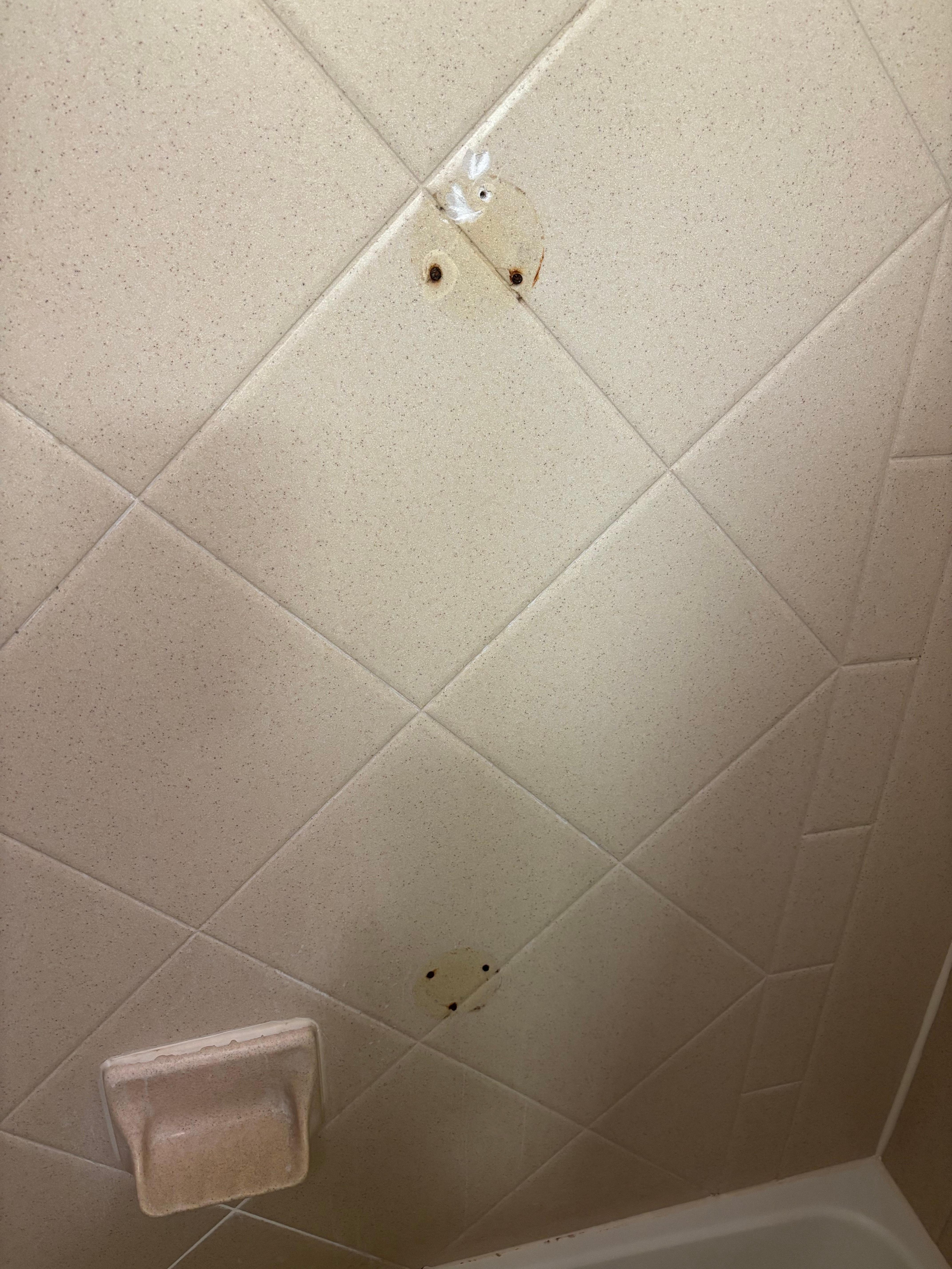 Rusted bolts where the handicap bar used to be