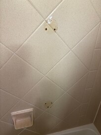 Rusted bolts where the handicap bar used to be