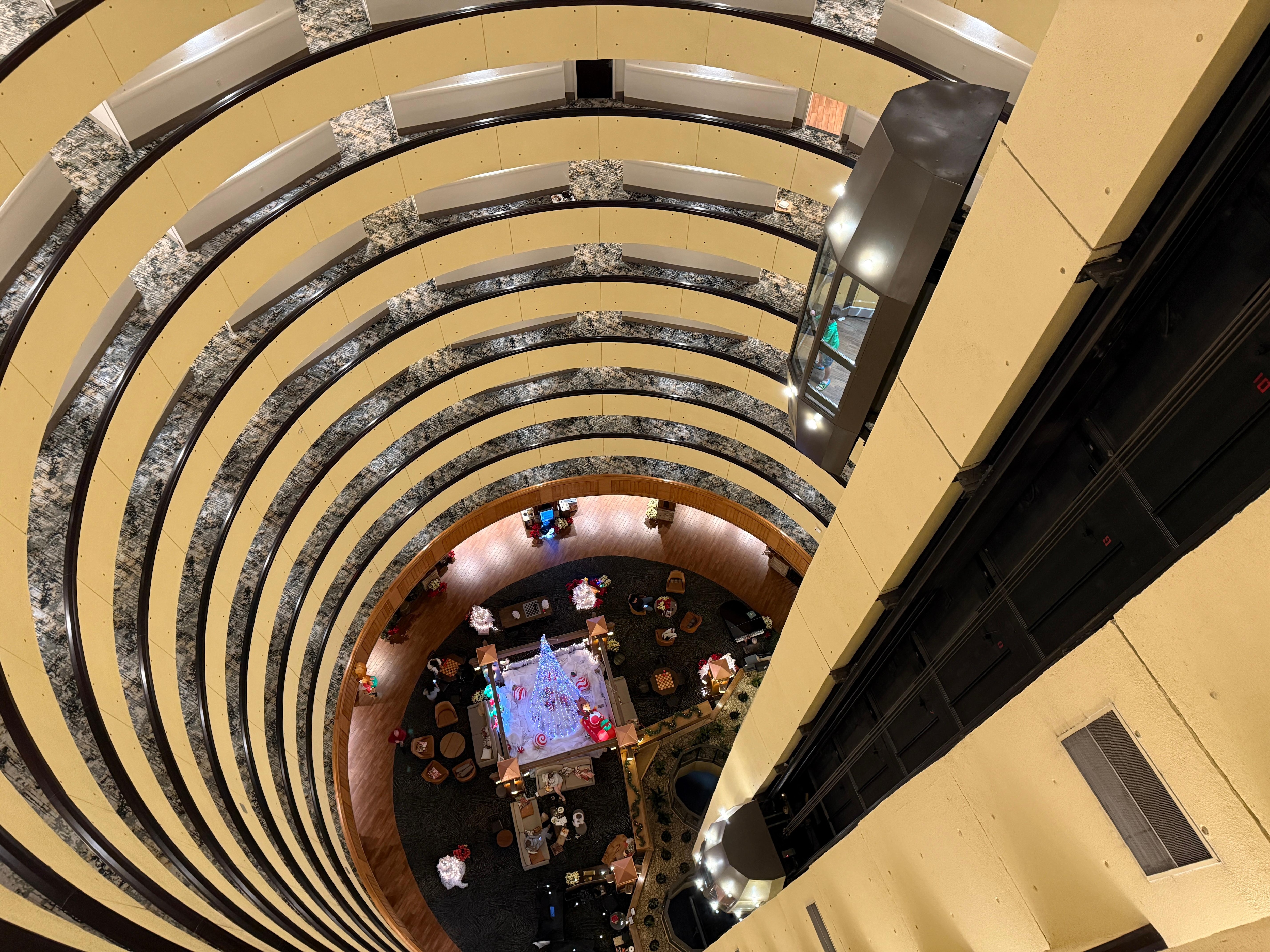 View looking down outside our room.