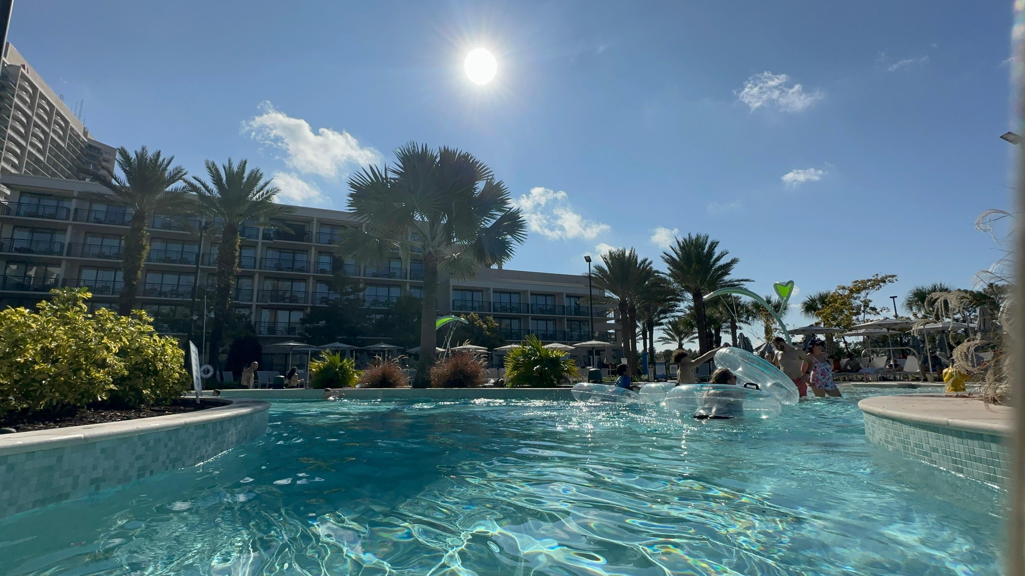 River Falls Water Park (ticket required) providing free tubes