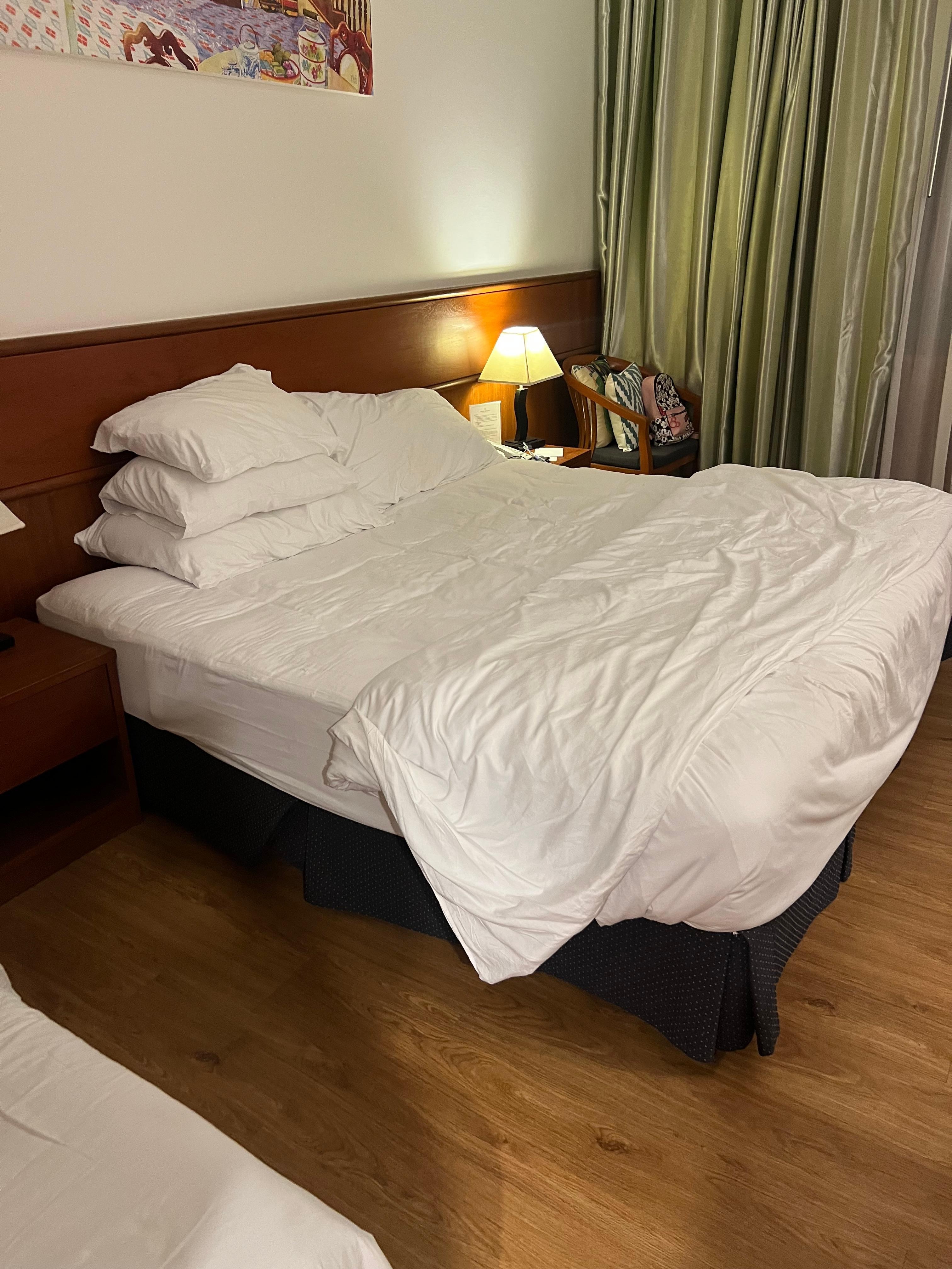 This was the bed made up by housekeeper 