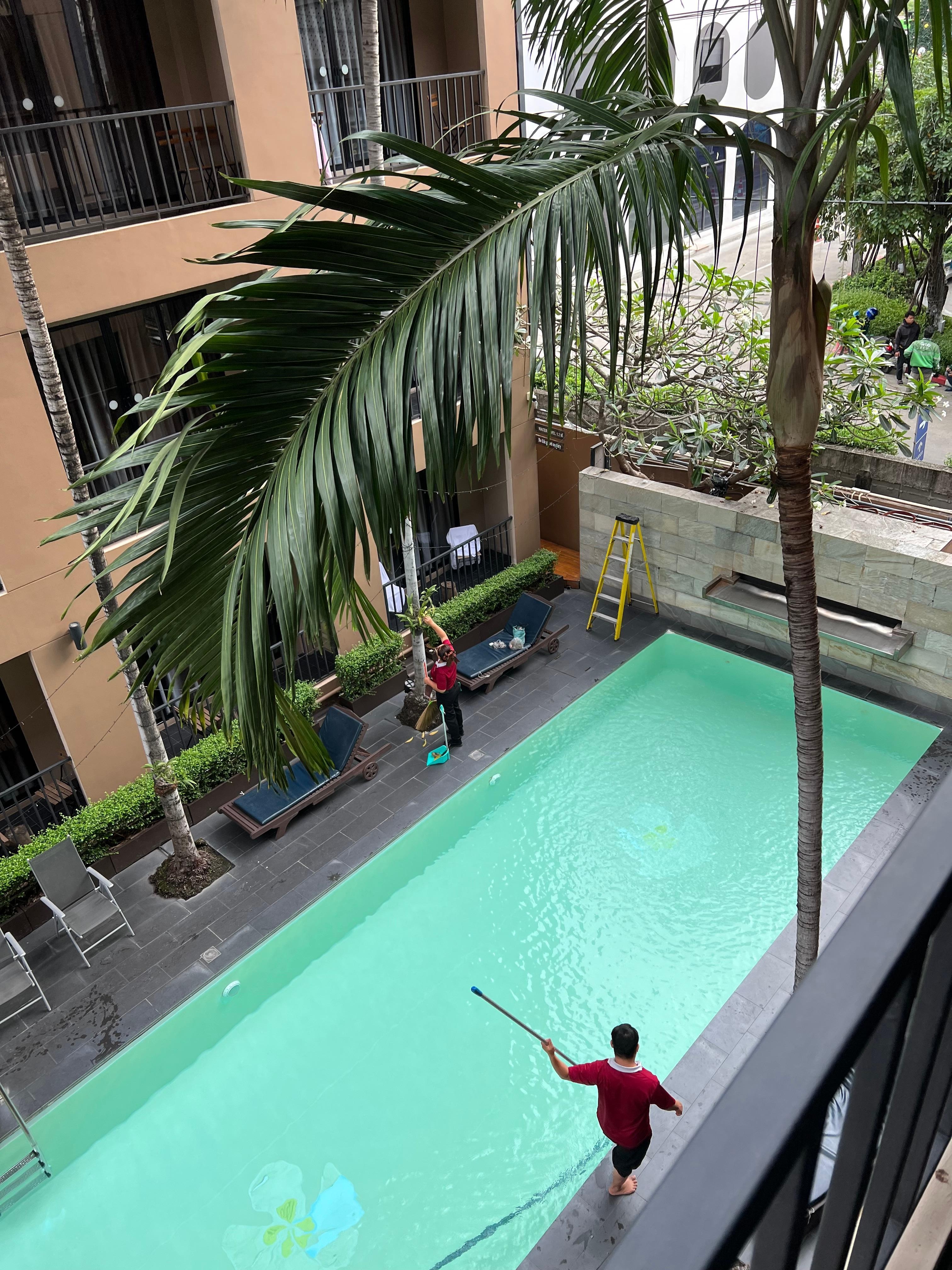 Pool view from our balcony