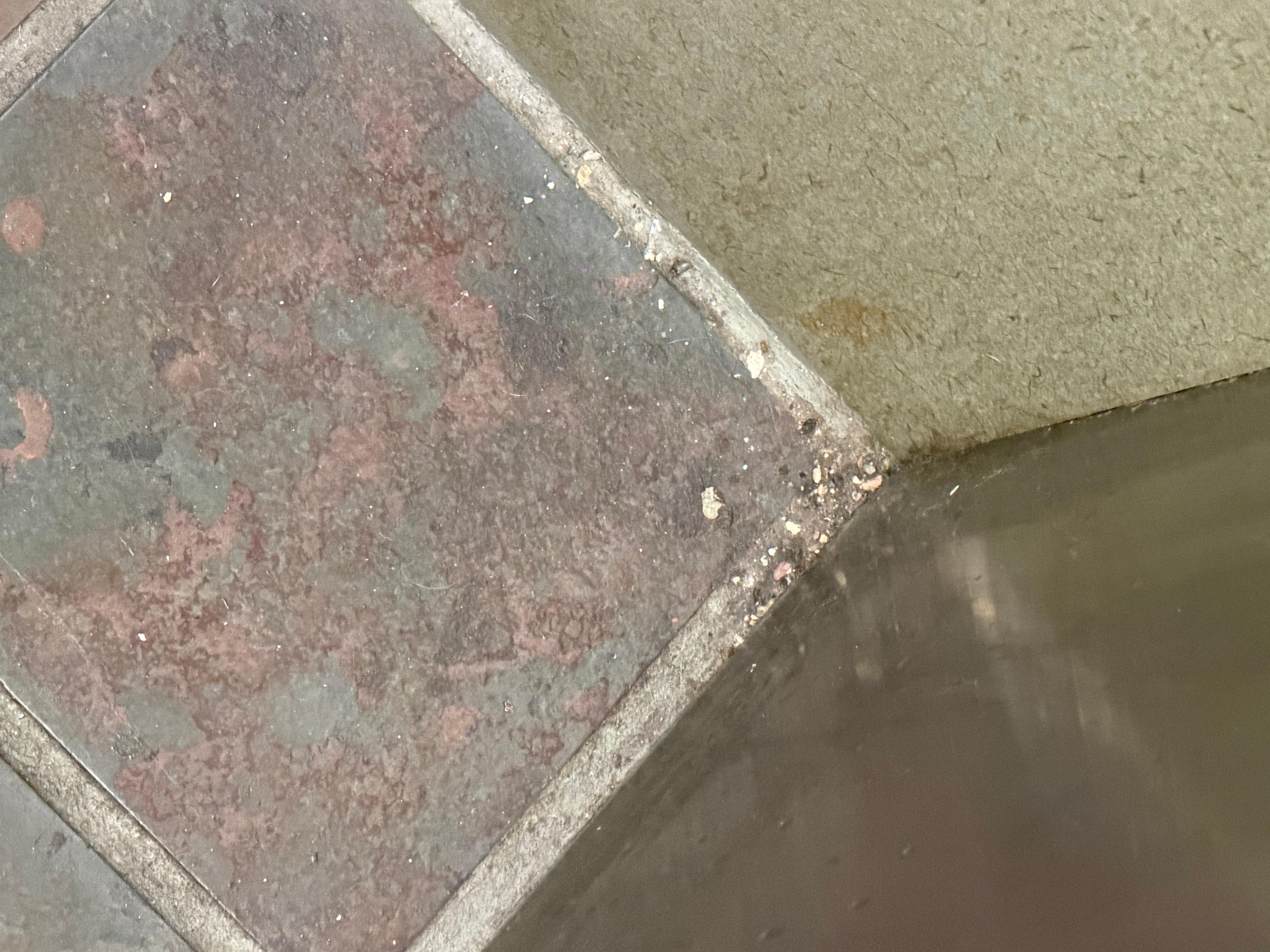 Elevator floor clearly dirtier than just today. 