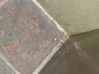 Elevator floor clearly dirtier than just today.