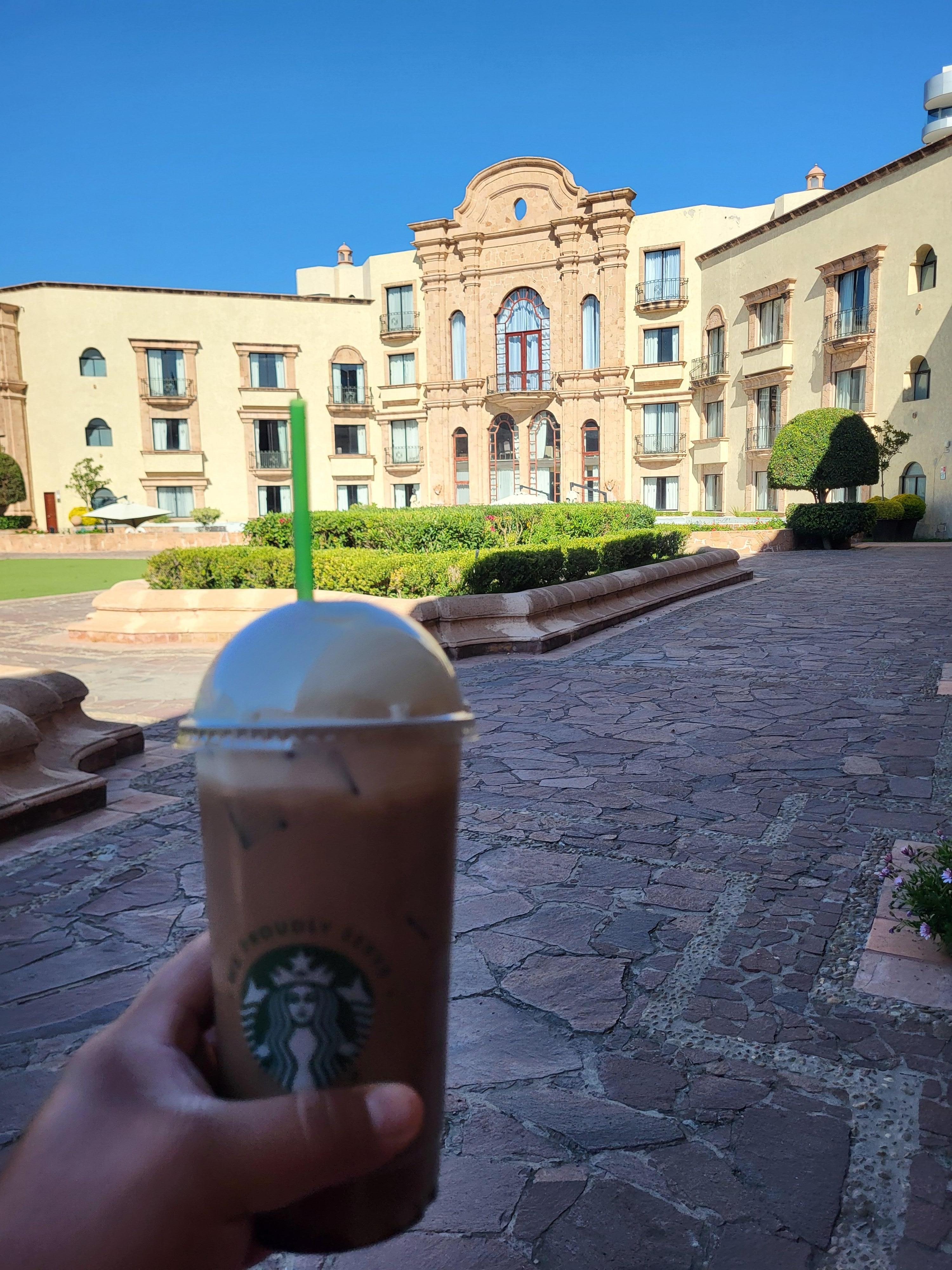 There's a Starbucks in the lobby 