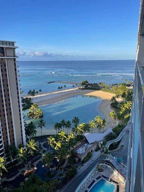 Lanai view of Hilton lagoon (south facing room)
