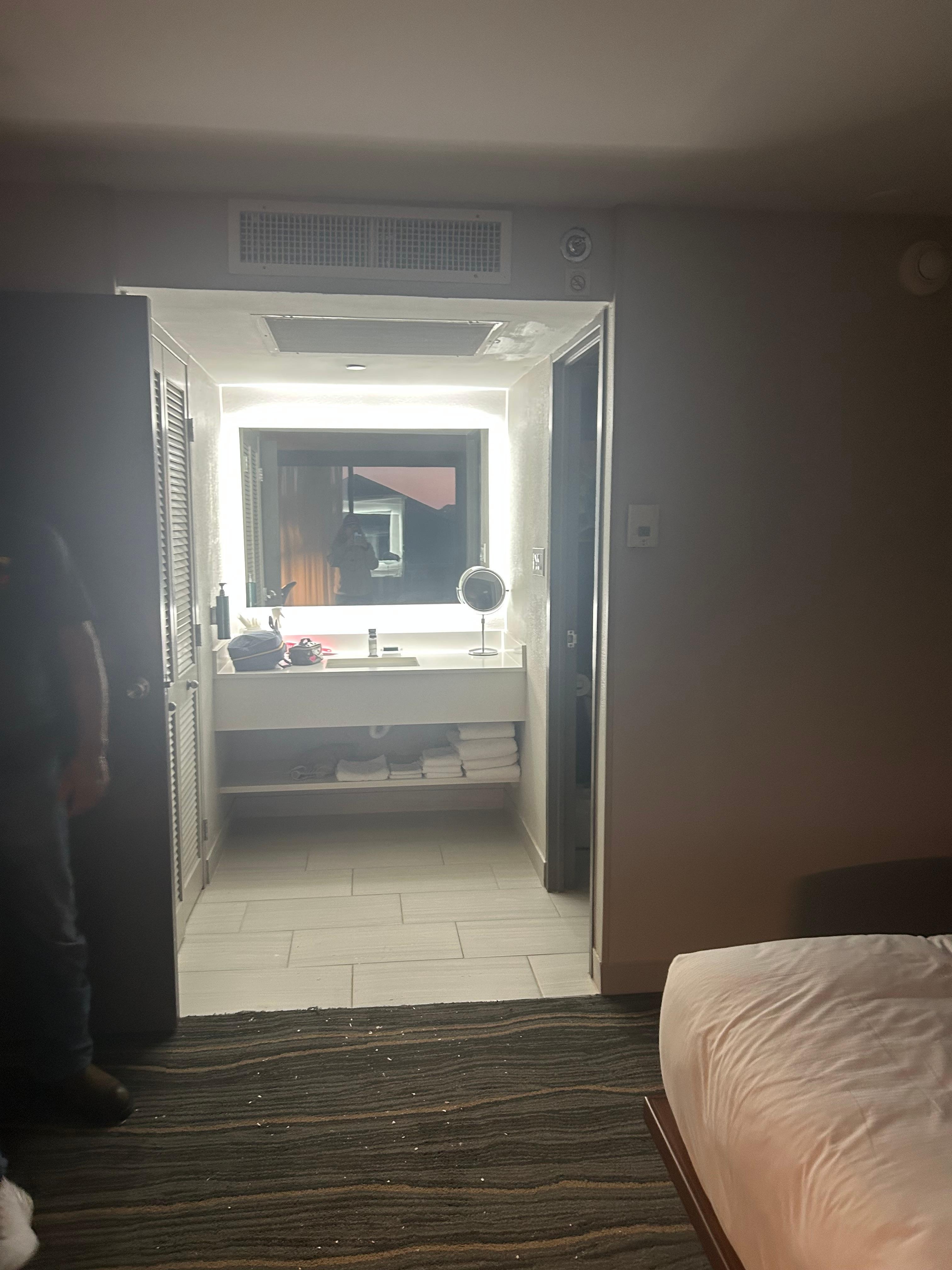 Vent above room full of white stuff. 