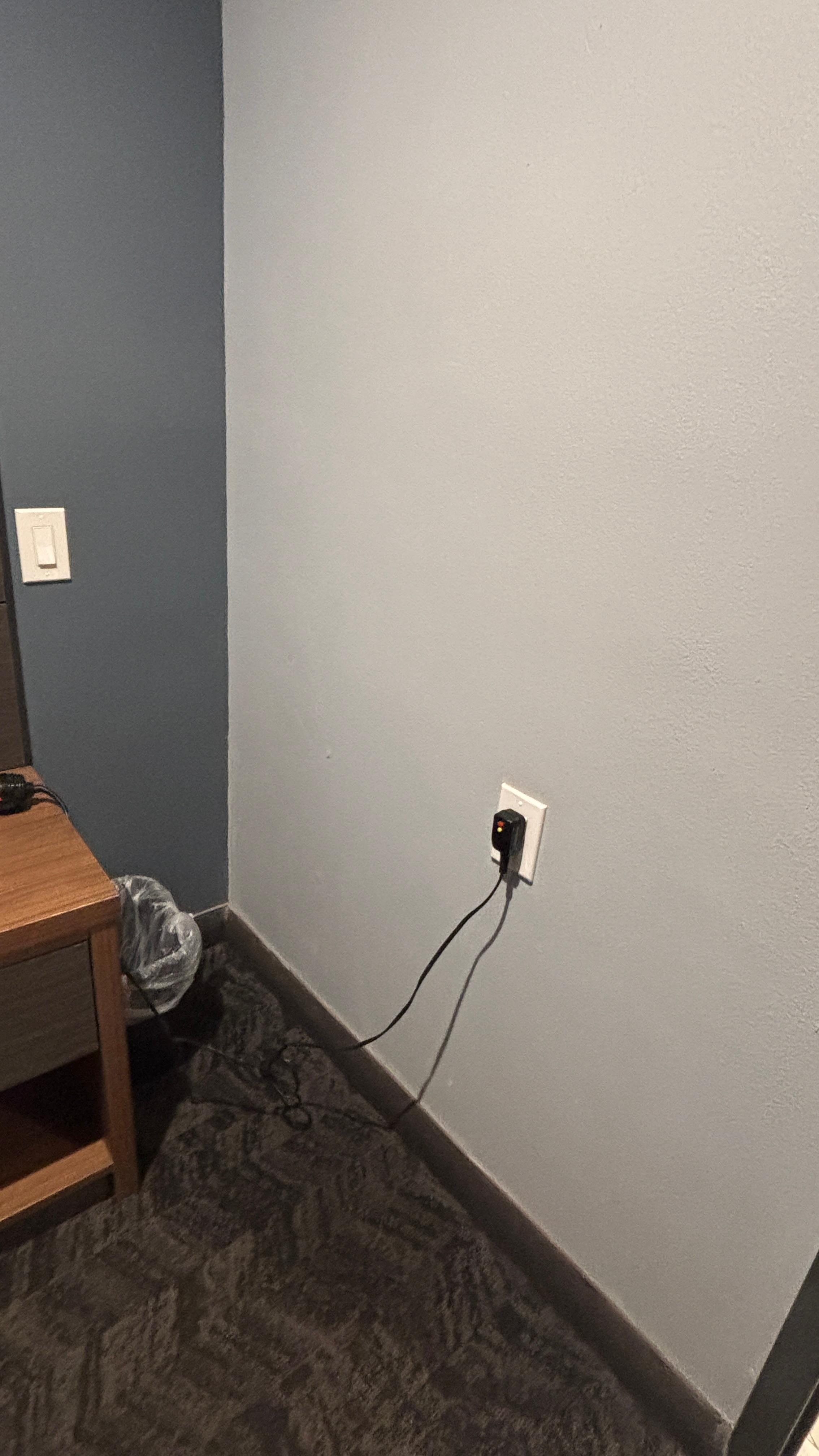 Outlet but no counter or mirror