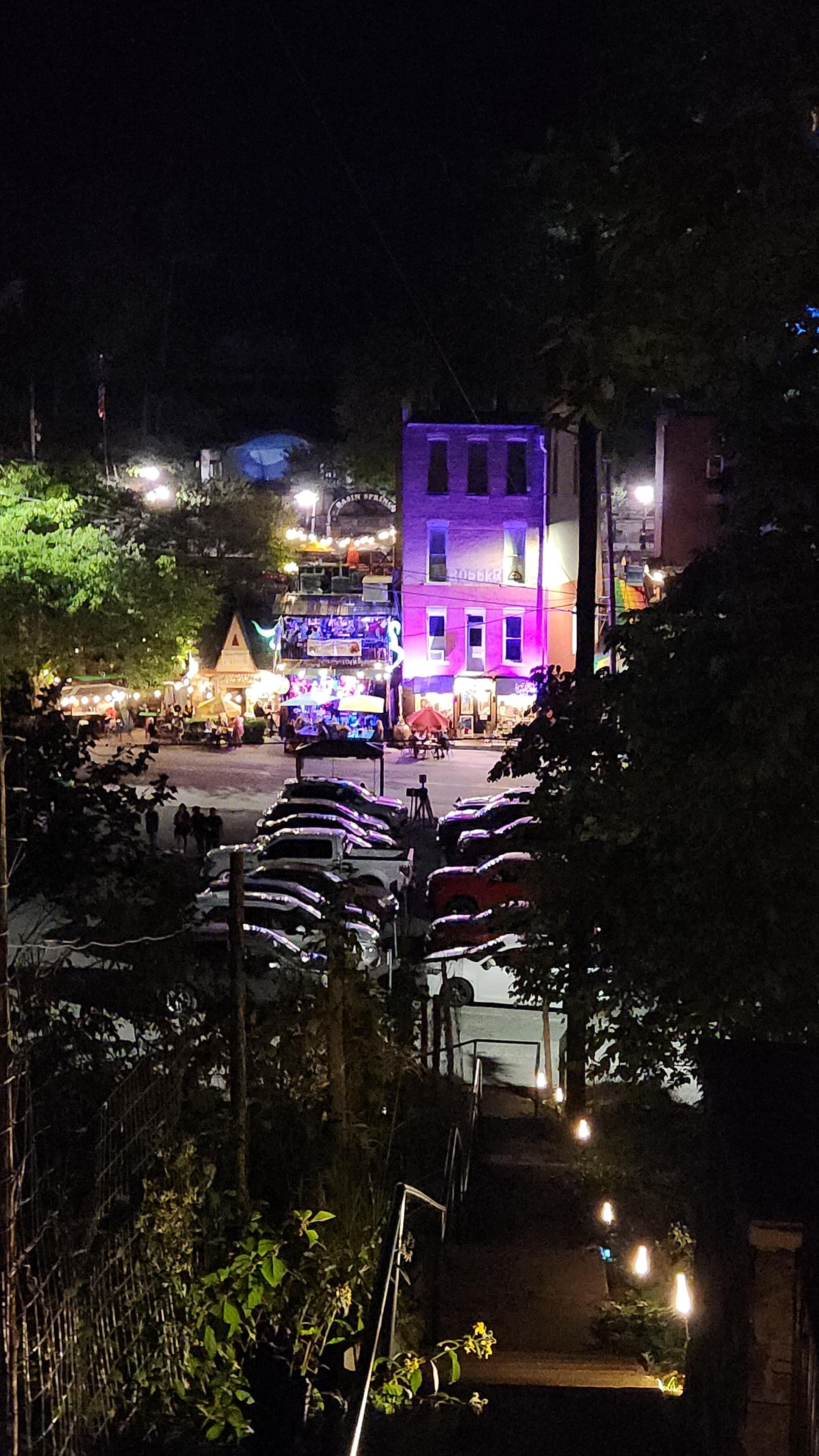 Could hear band playing from patio. Pic taken at the top of stairs leading down to that area  