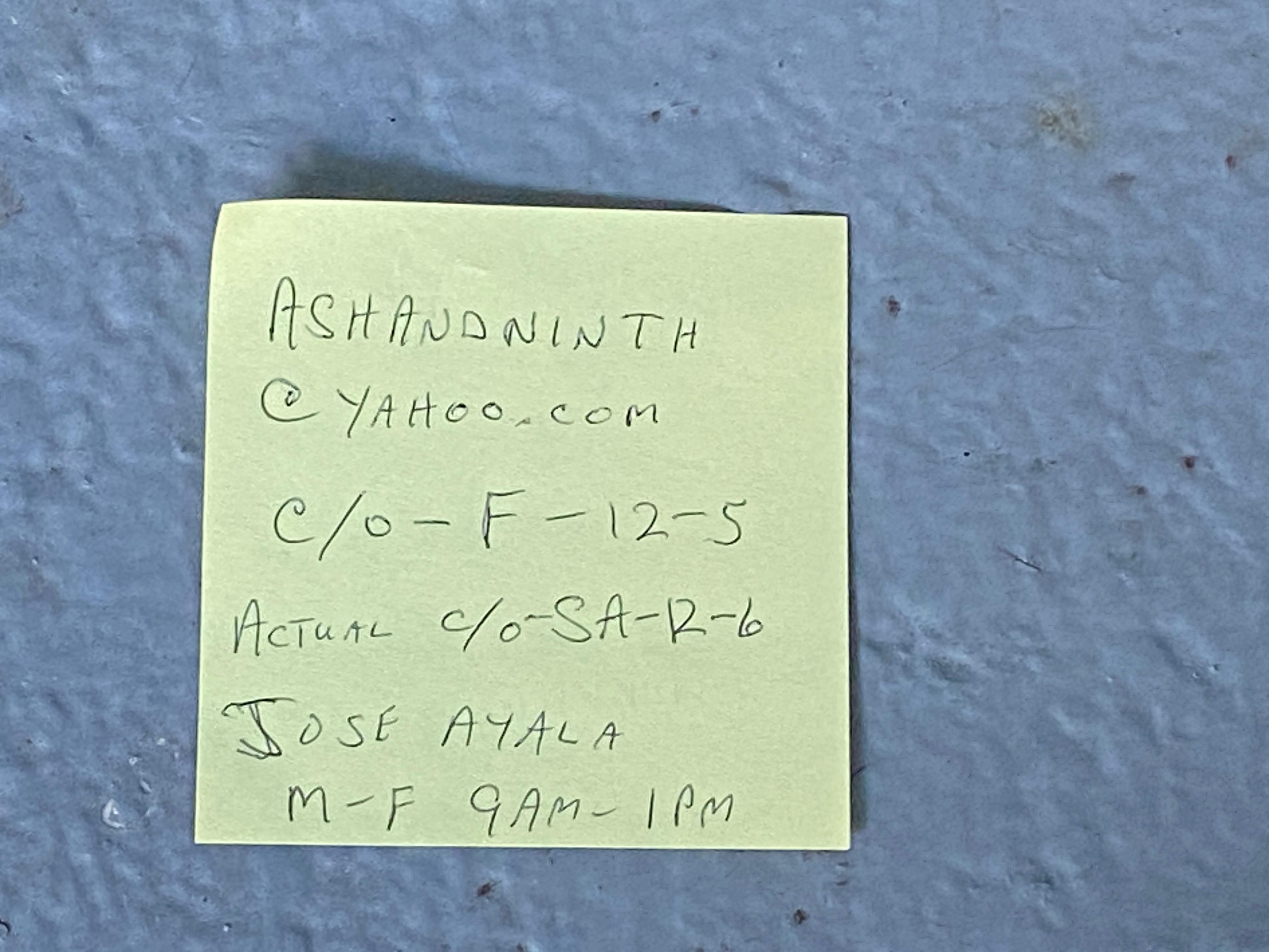 The only gentleman (who said he was not manager) wrote this in the morning of Dec. 5th. 