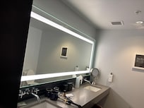 Large lit up mirror.