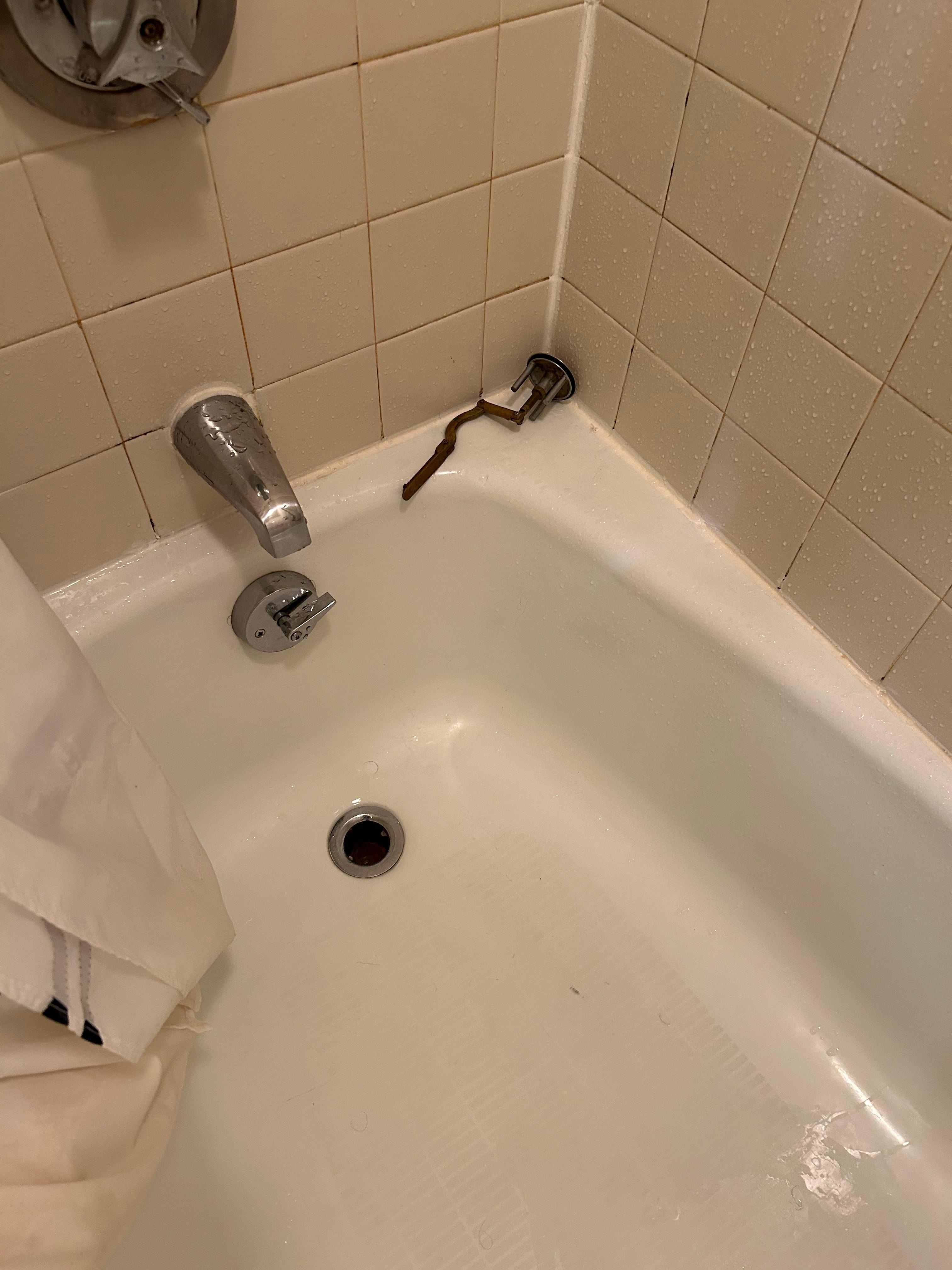 Drain not in tub