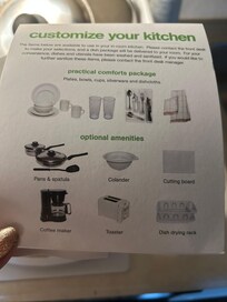 The items they claim are in the room kitchen but were not