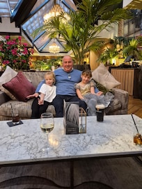 Palm court restaurant ready for dinner