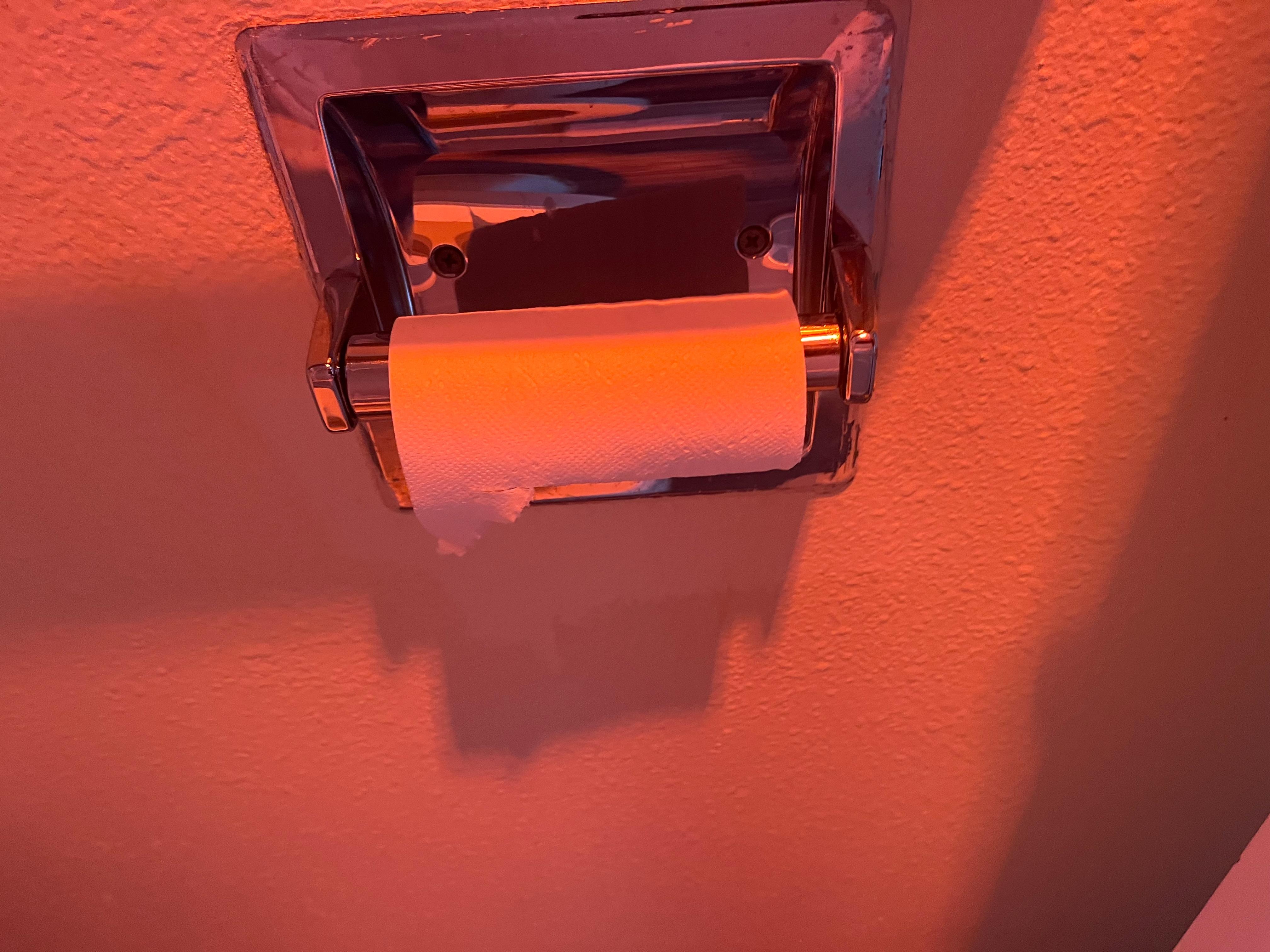 Amount of toilet paper left in room for our use. 