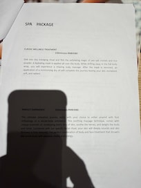 Spa menu