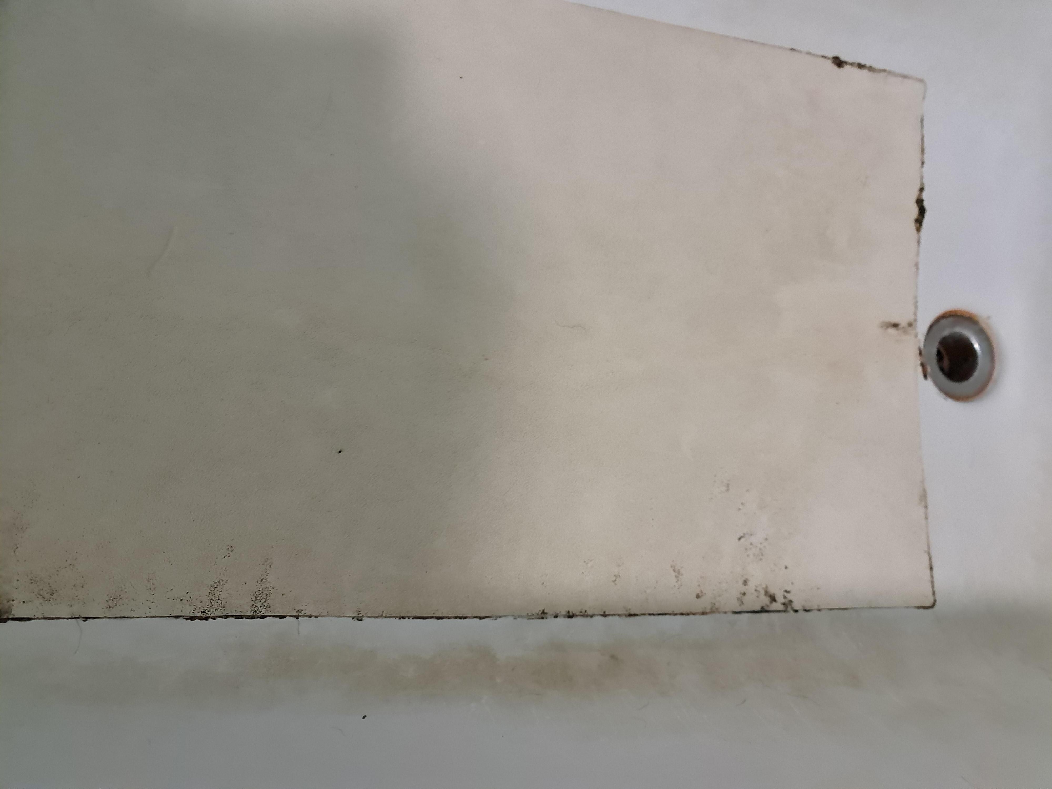 Look at the yellowing stains on the side of the tub. So easy to use actual cleaner to remove this.