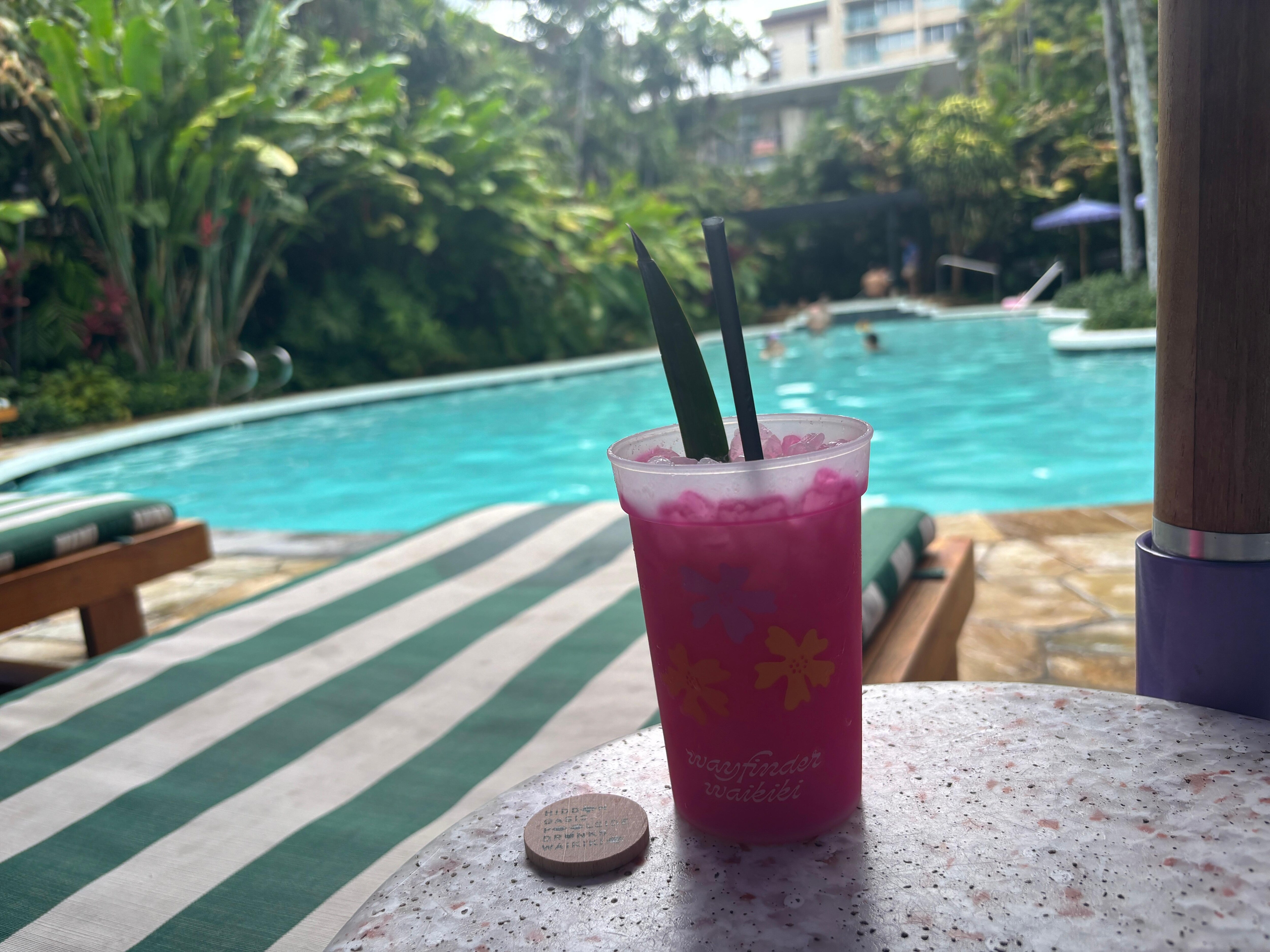 Free pina colada by the pool!