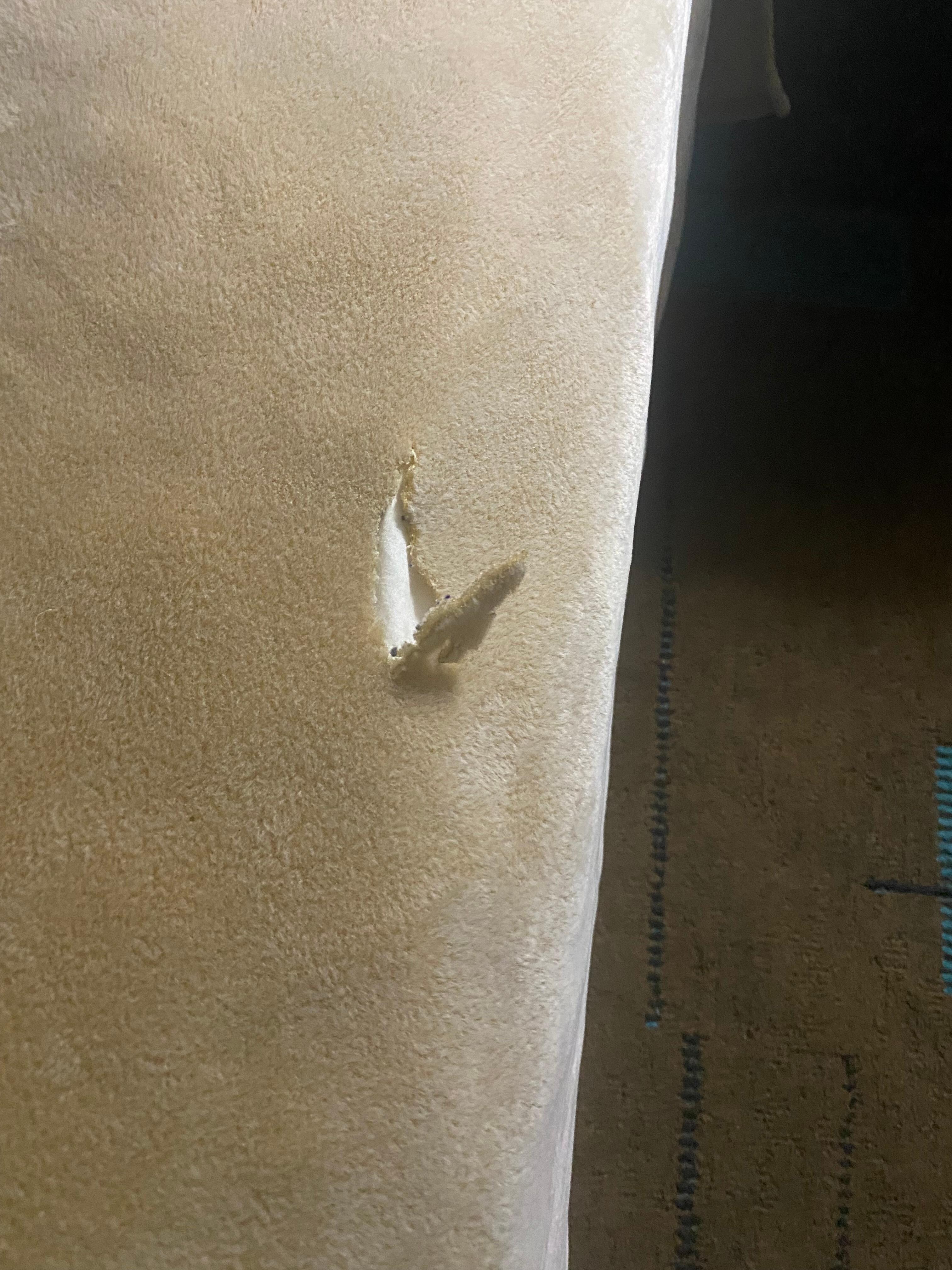 tear in blanket