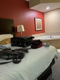 Standard king-size with jacuzzi tub.