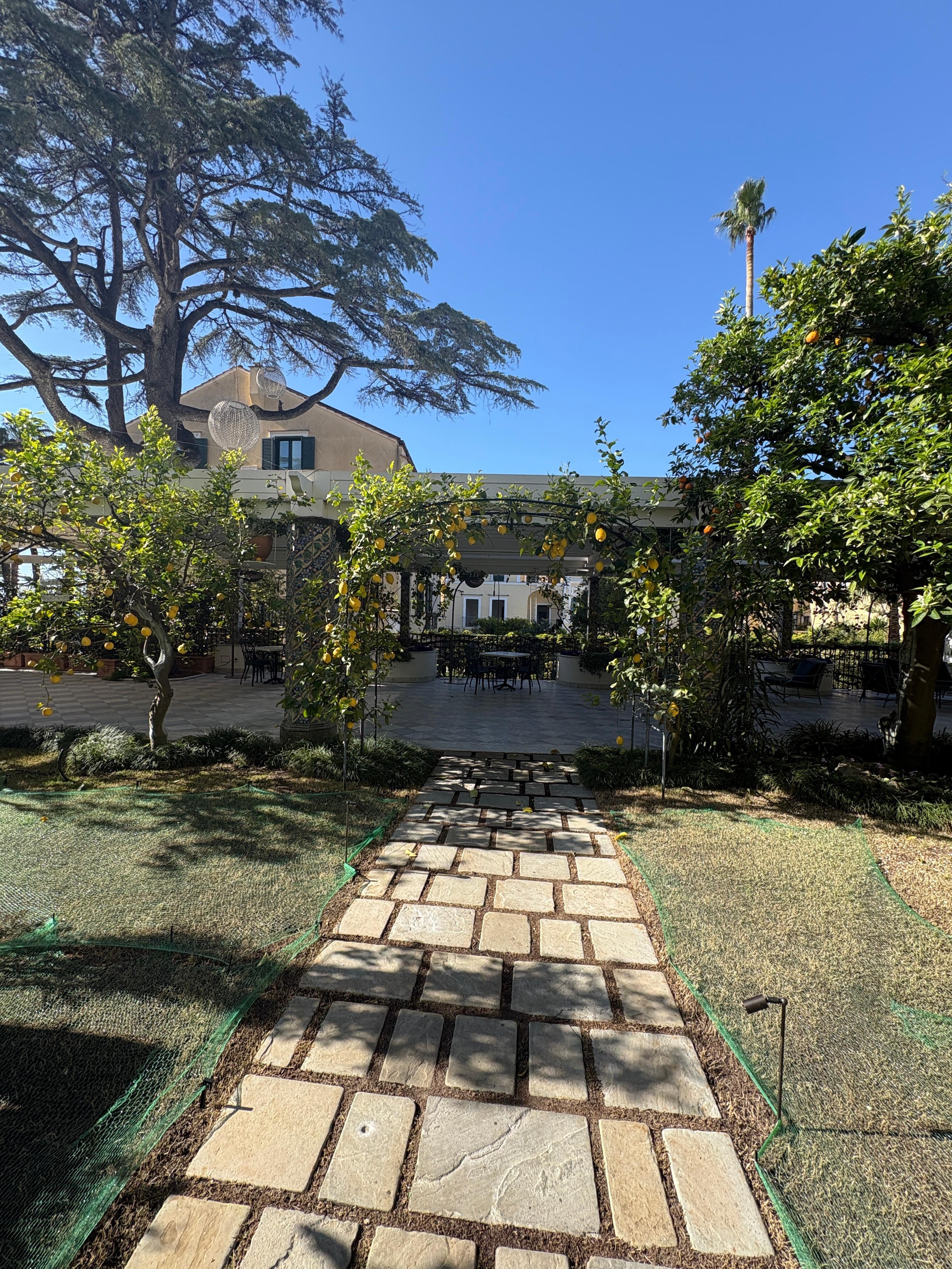 Beautiful landscaped grounds with lemons everywhere