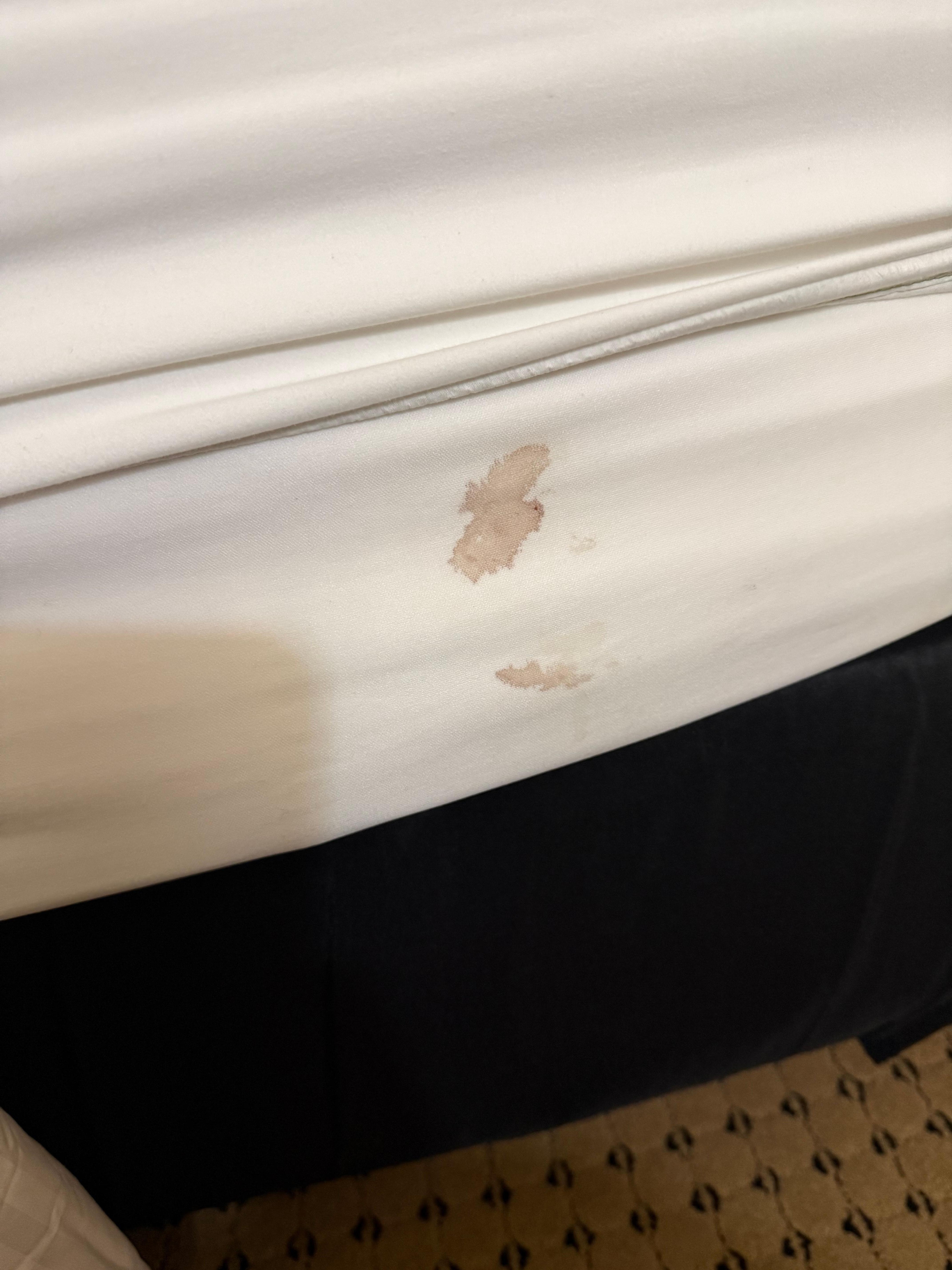 Blood stain from some previous guest. 