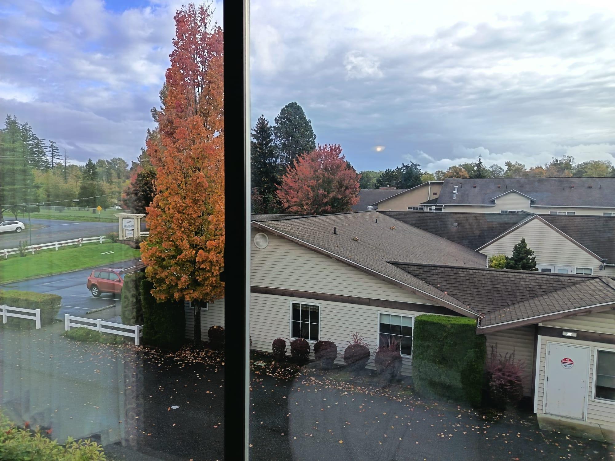 Looking out of the 3rd floor hotel room to get a good view! The view would have been better in a sunny day!