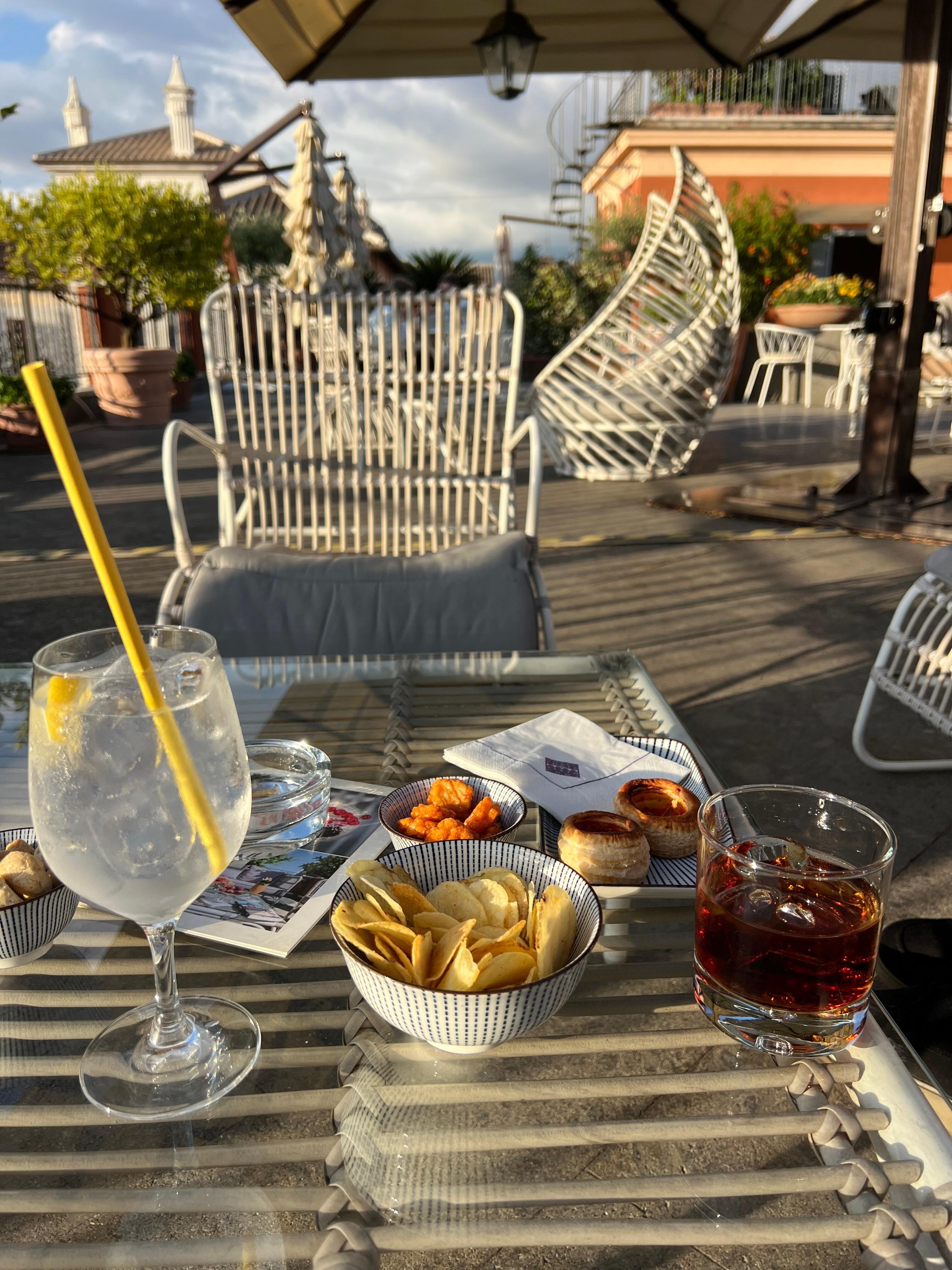 Drinks at roof terrace 