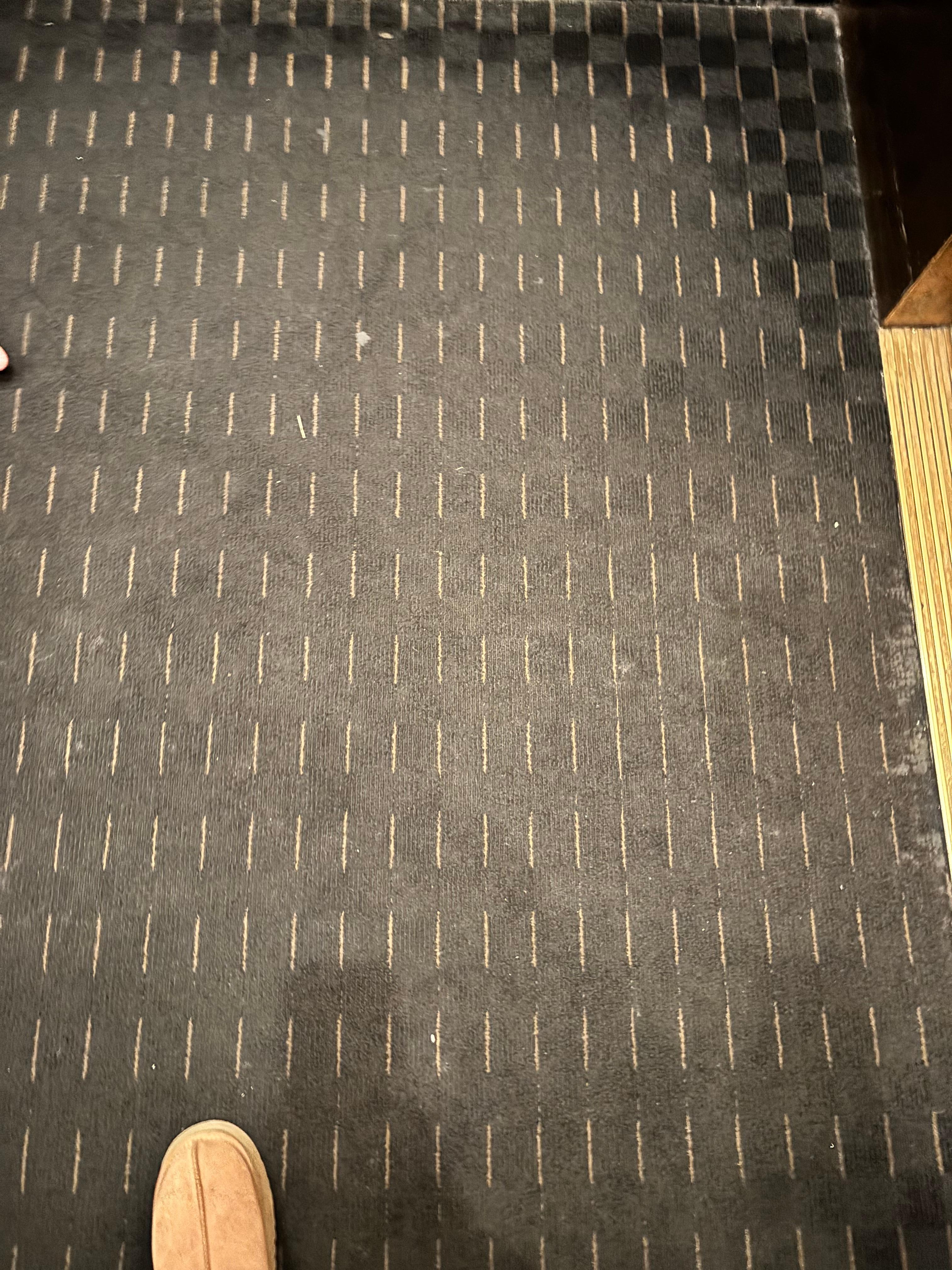 Filthy elevator floor,  my son got a staple stuck in his foot