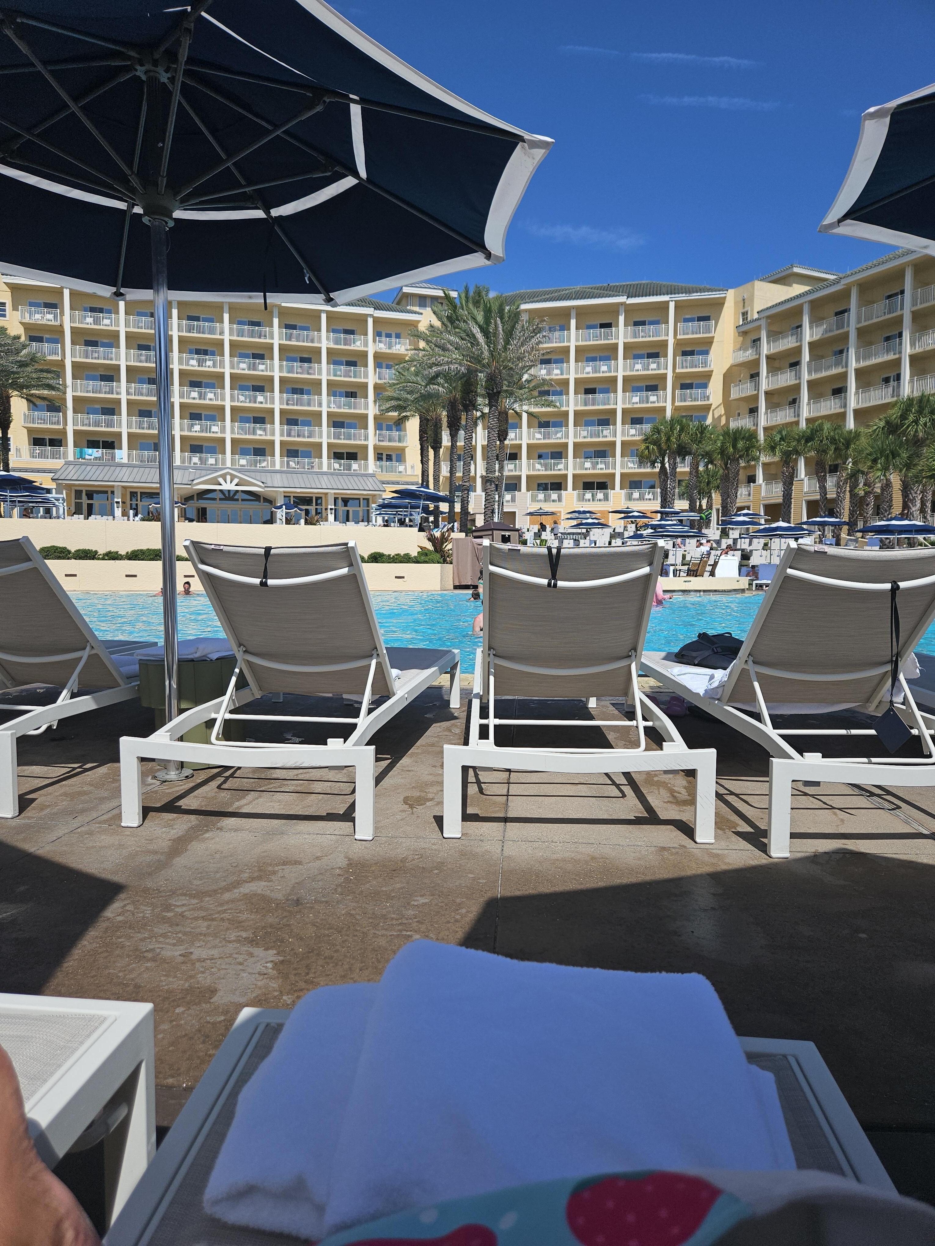 Pool view at the hotel. 
