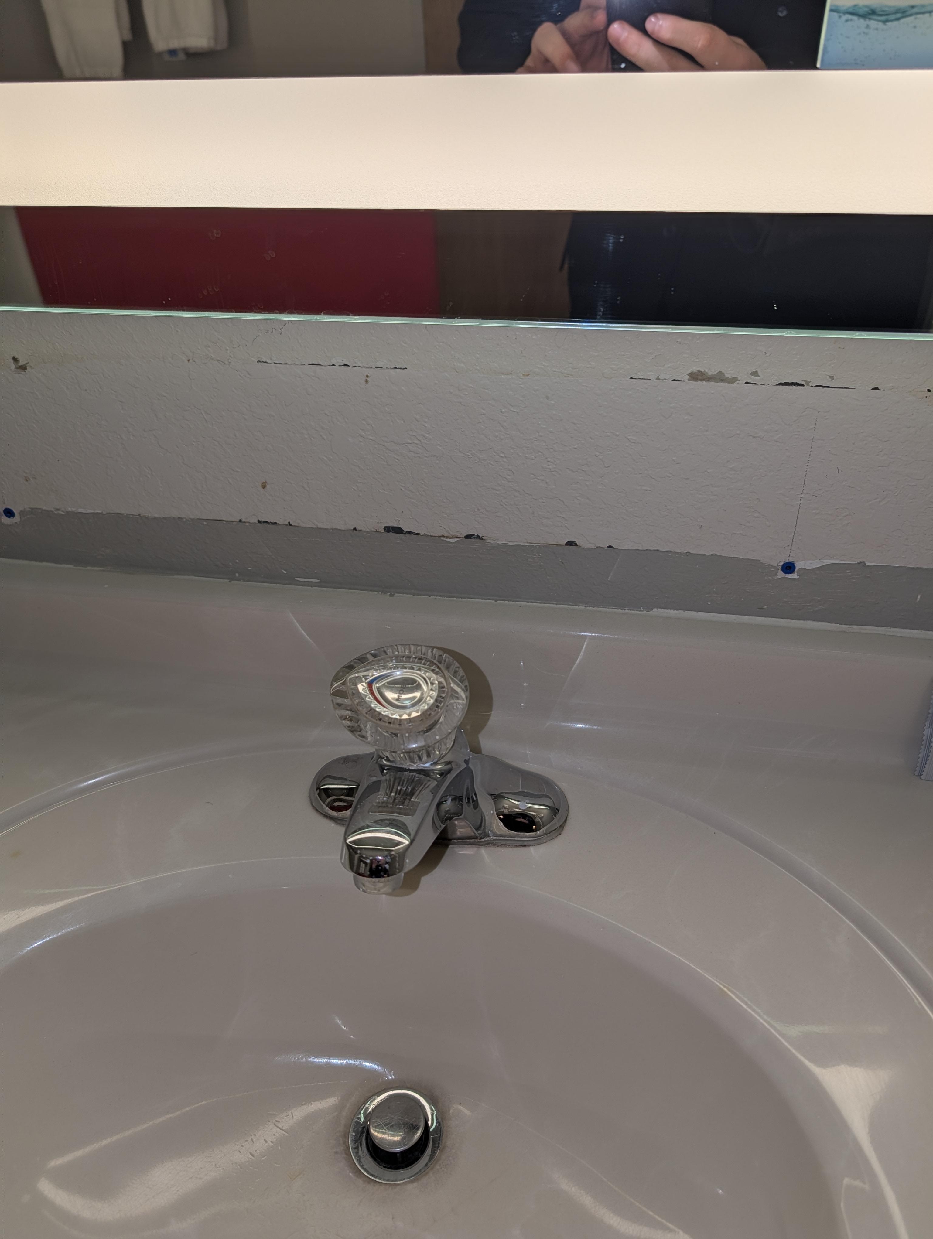 Bare screws and drywall 