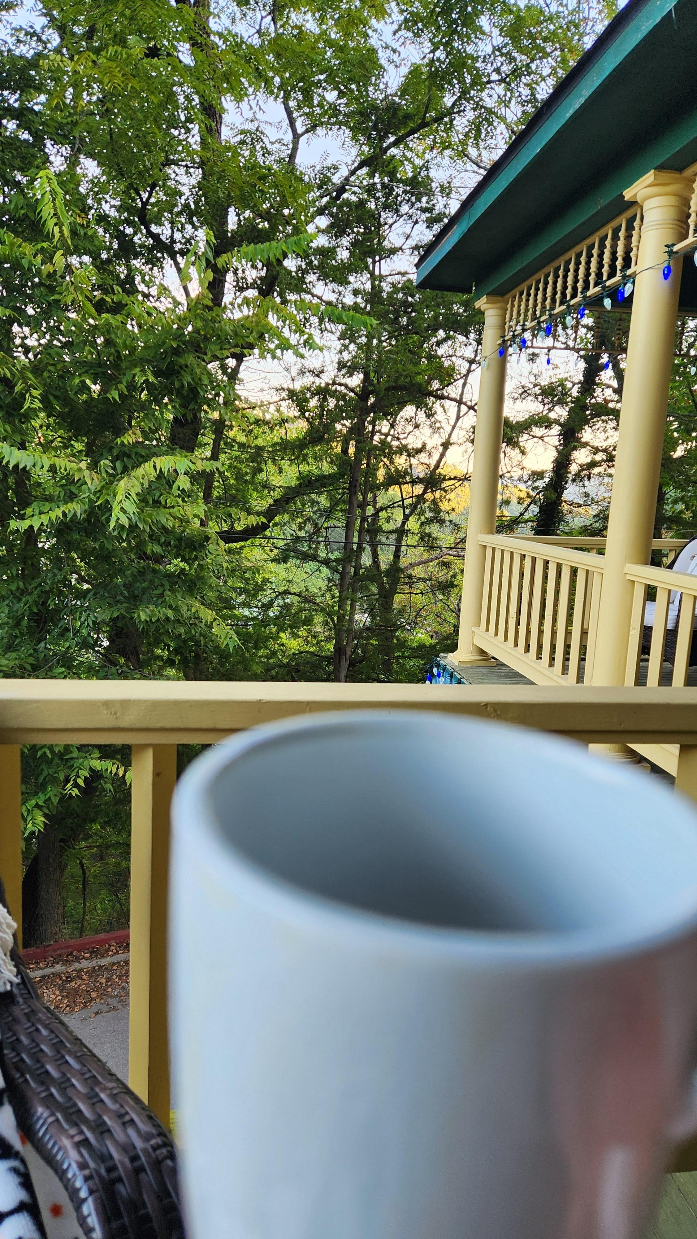 From the patio.  You can see the Crescent if you moved to the right. 