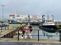 View to the ferry from immediately outside the hotel!