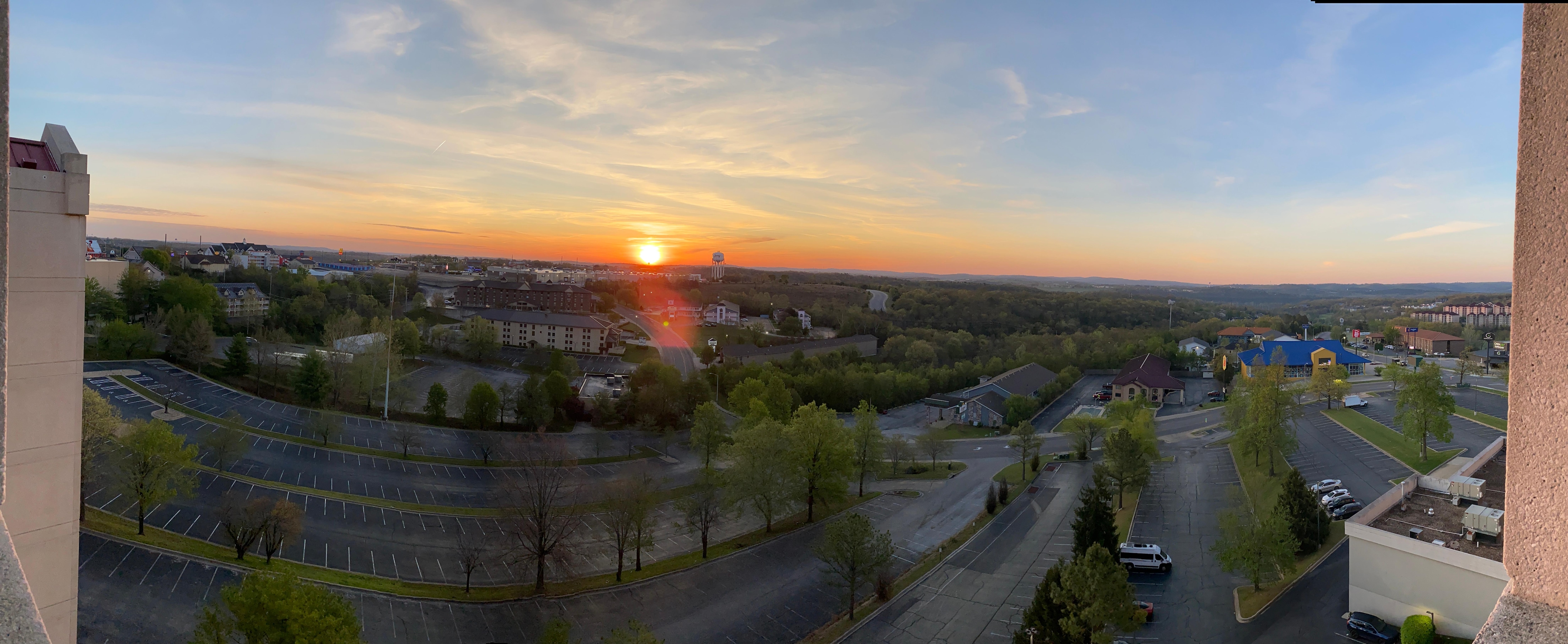 View of sunrise from balcony 