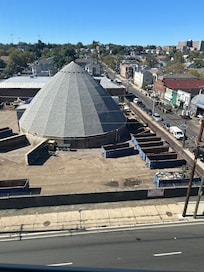 This the view from our room. The street below us was filled with of large trucks and heavy equipment, complete with Jake brakes and backup (reverse) alarms which went on ALL NIGHT.