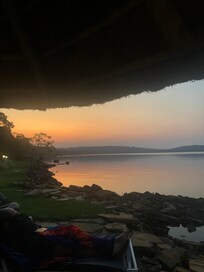 Beautiful sunset over the lake.